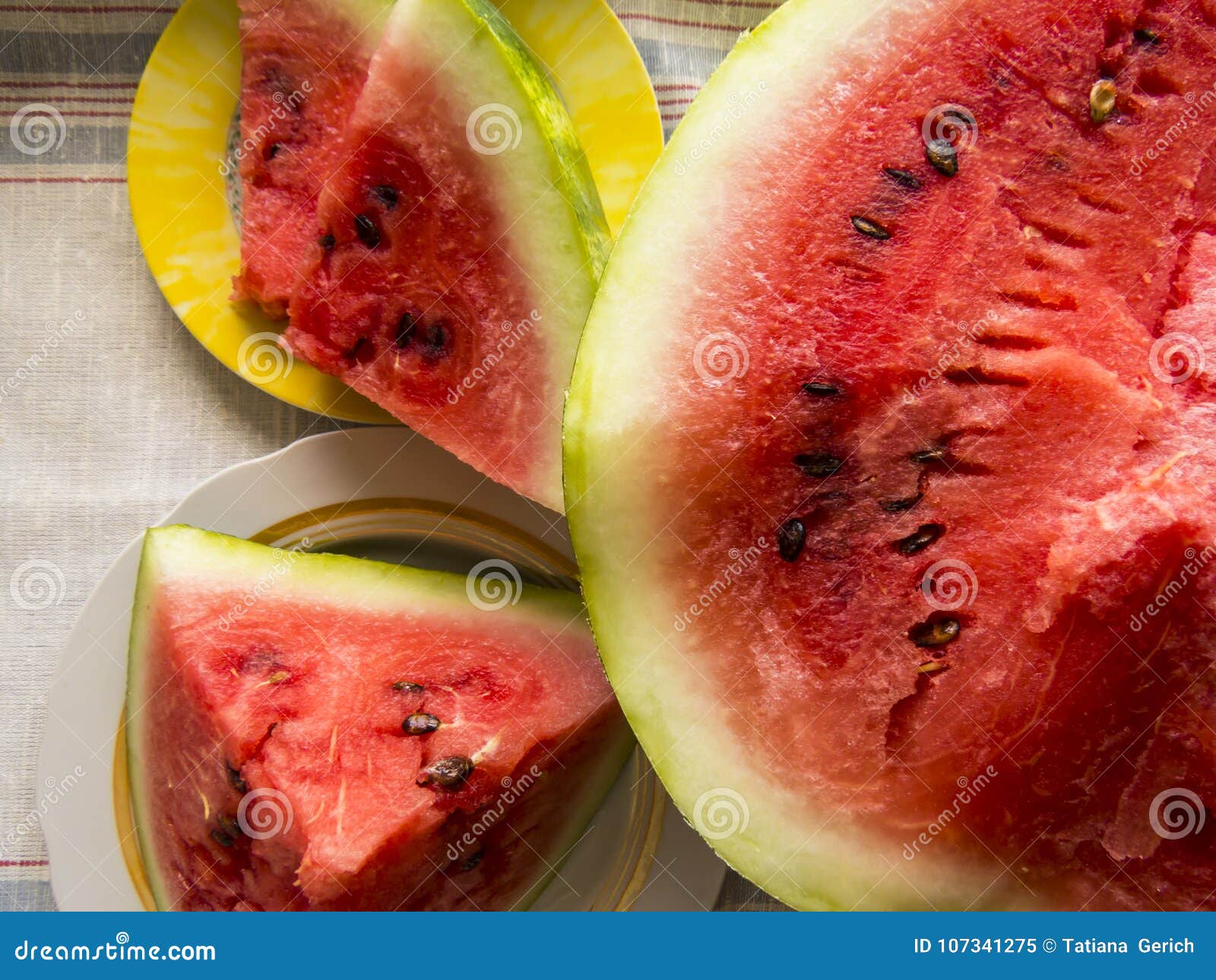 Beautiful Photo with Fresh Watermelon Slices on a Plate . Stock Image ... Beautiful Photo with Fresh Watermelon Slices on a Plate . Stock Image ...