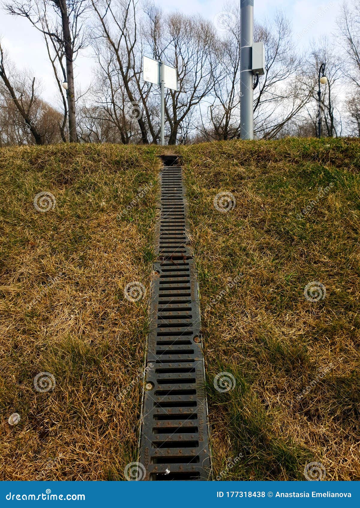 Old grate on the slope stock photo. Image of countryside - 177318438