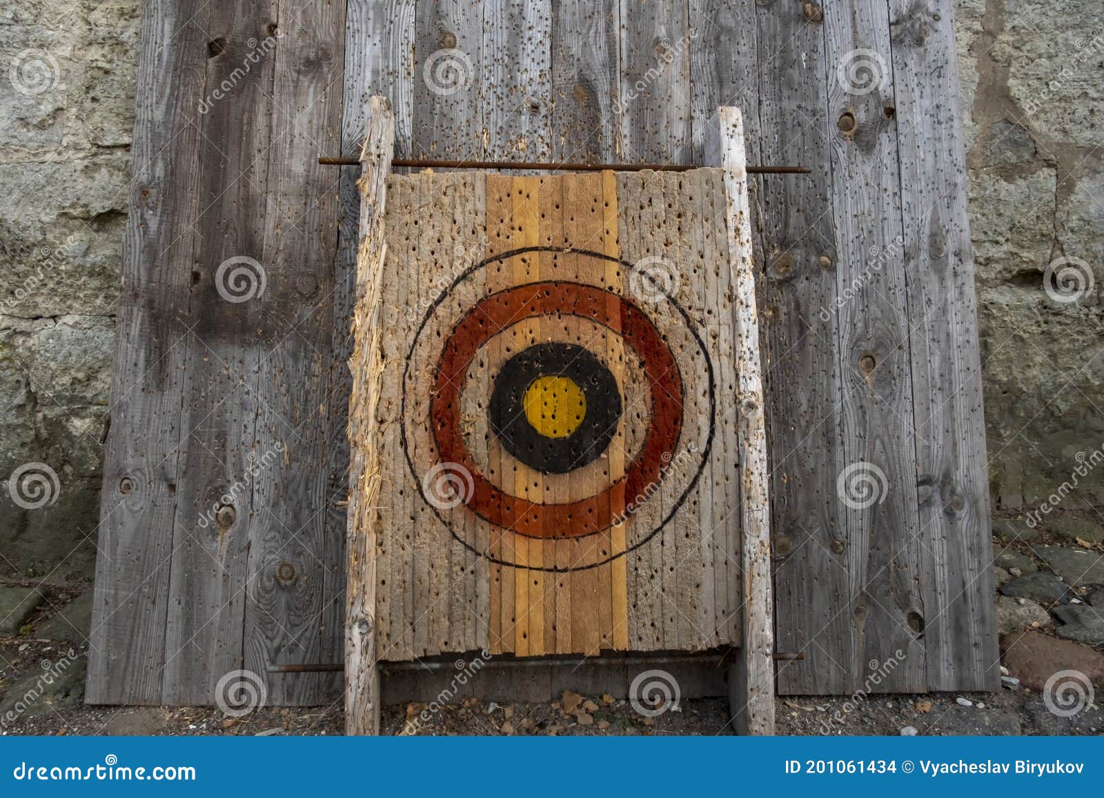 Old archery target stock photo. Image of accurate, wooden - 201061434