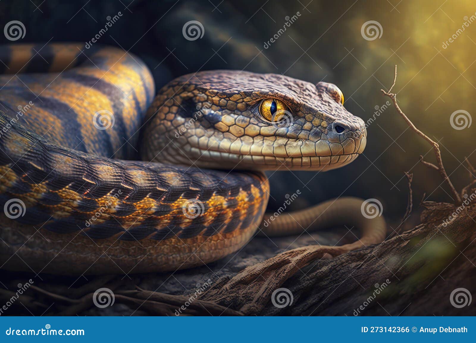 Beautiful Photo Snake Natural Background Stock Illustration ...