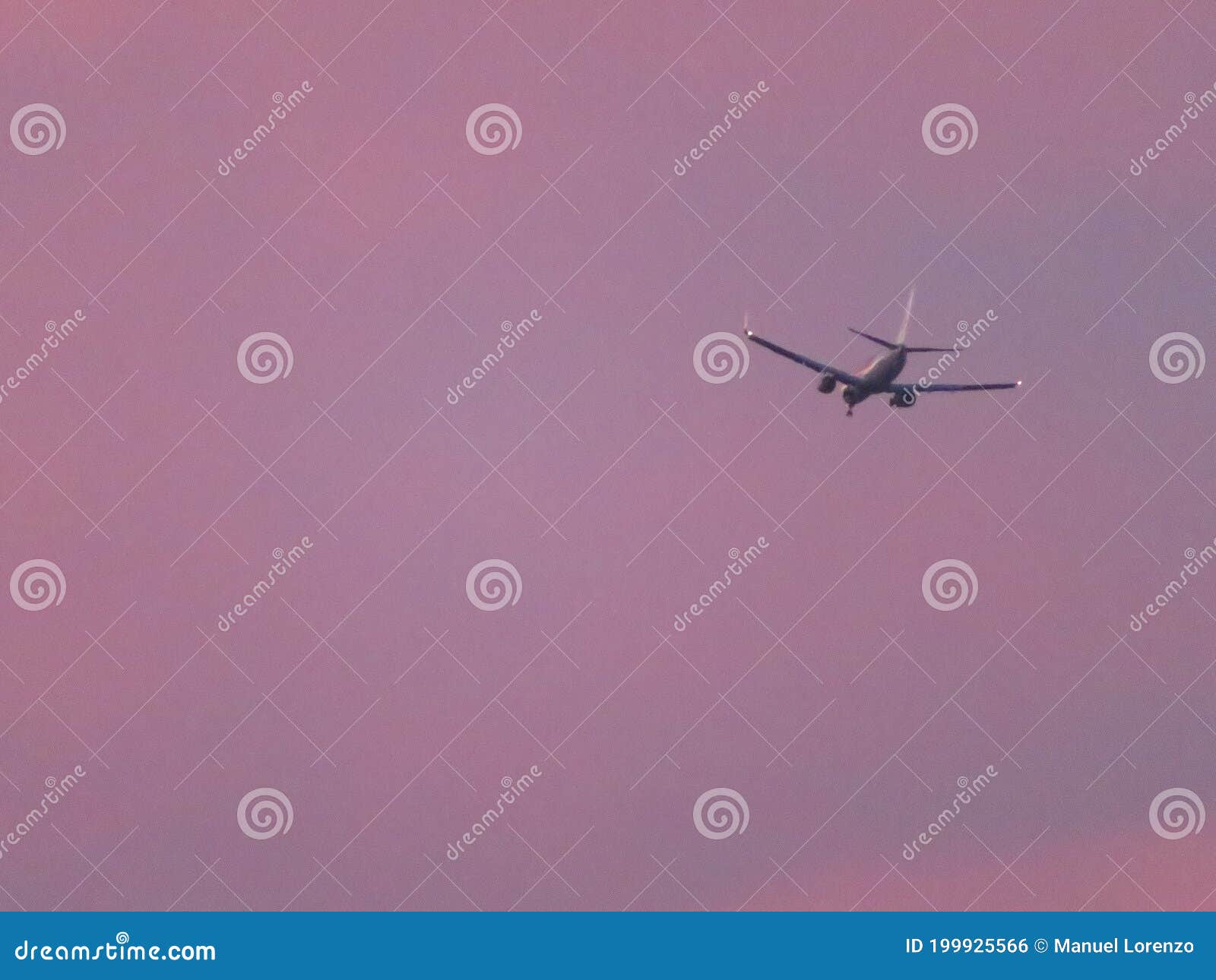 Beautiful Photo of a Sunset with Plane of Nice Color in the Clouds ...