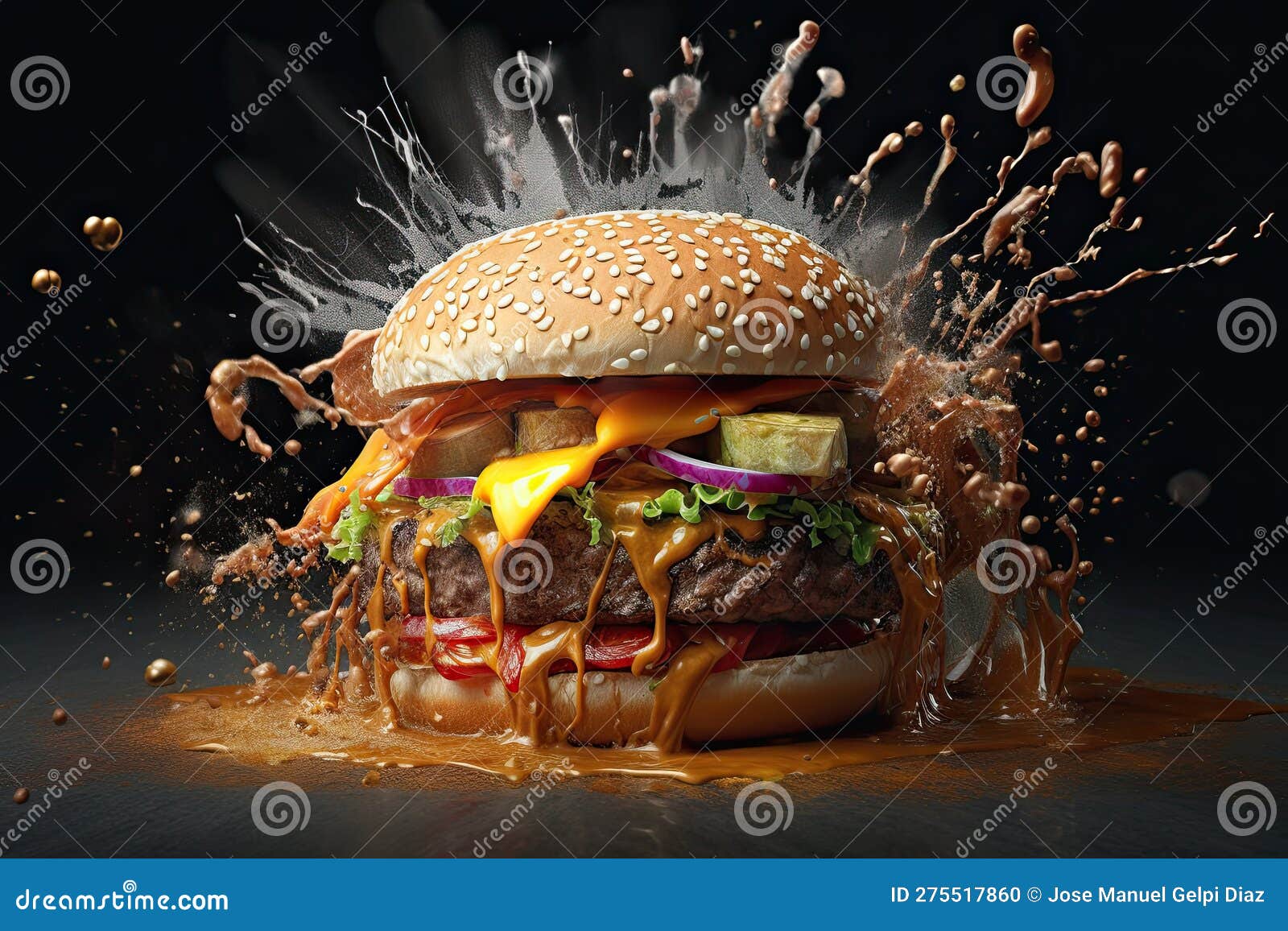 A Beautiful Photograph of a Delicious Burger. Generative AI Stock ...