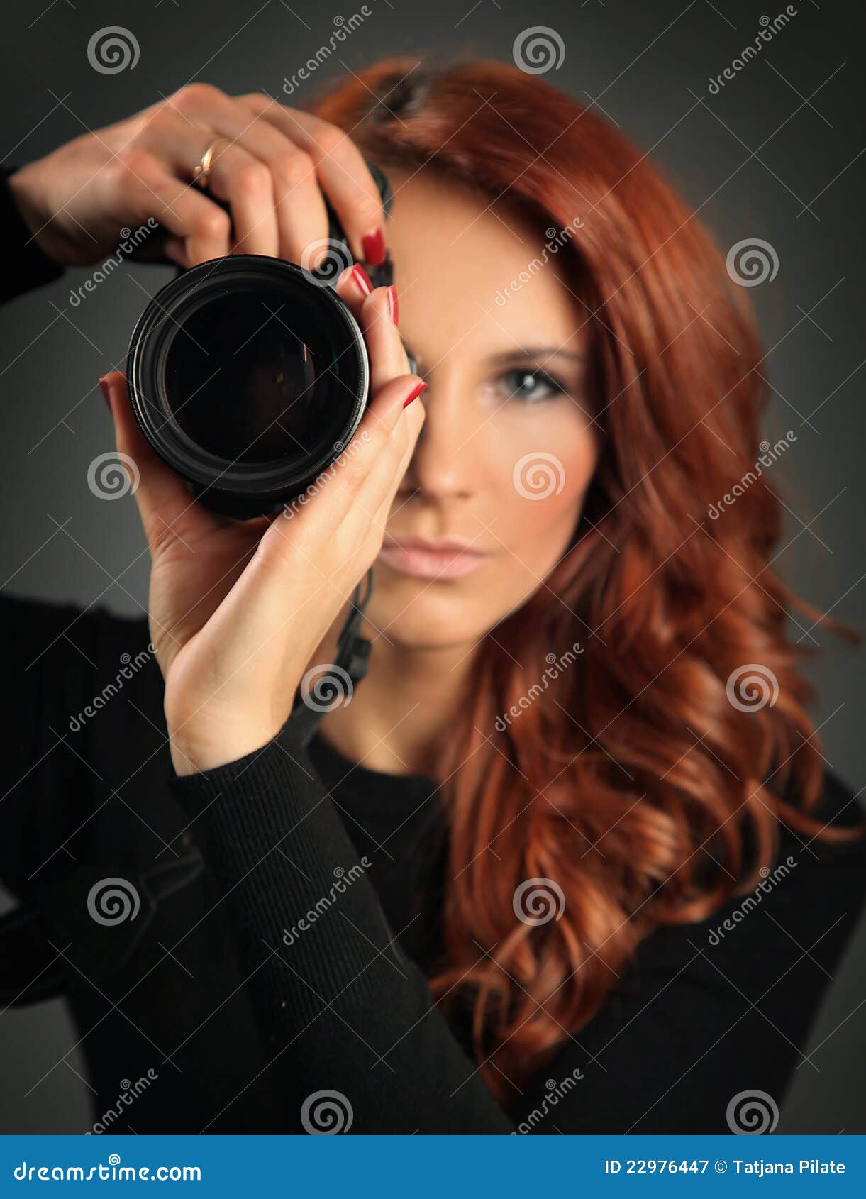 Beautiful photographer stock image. Image of pretty, lady - 22976447