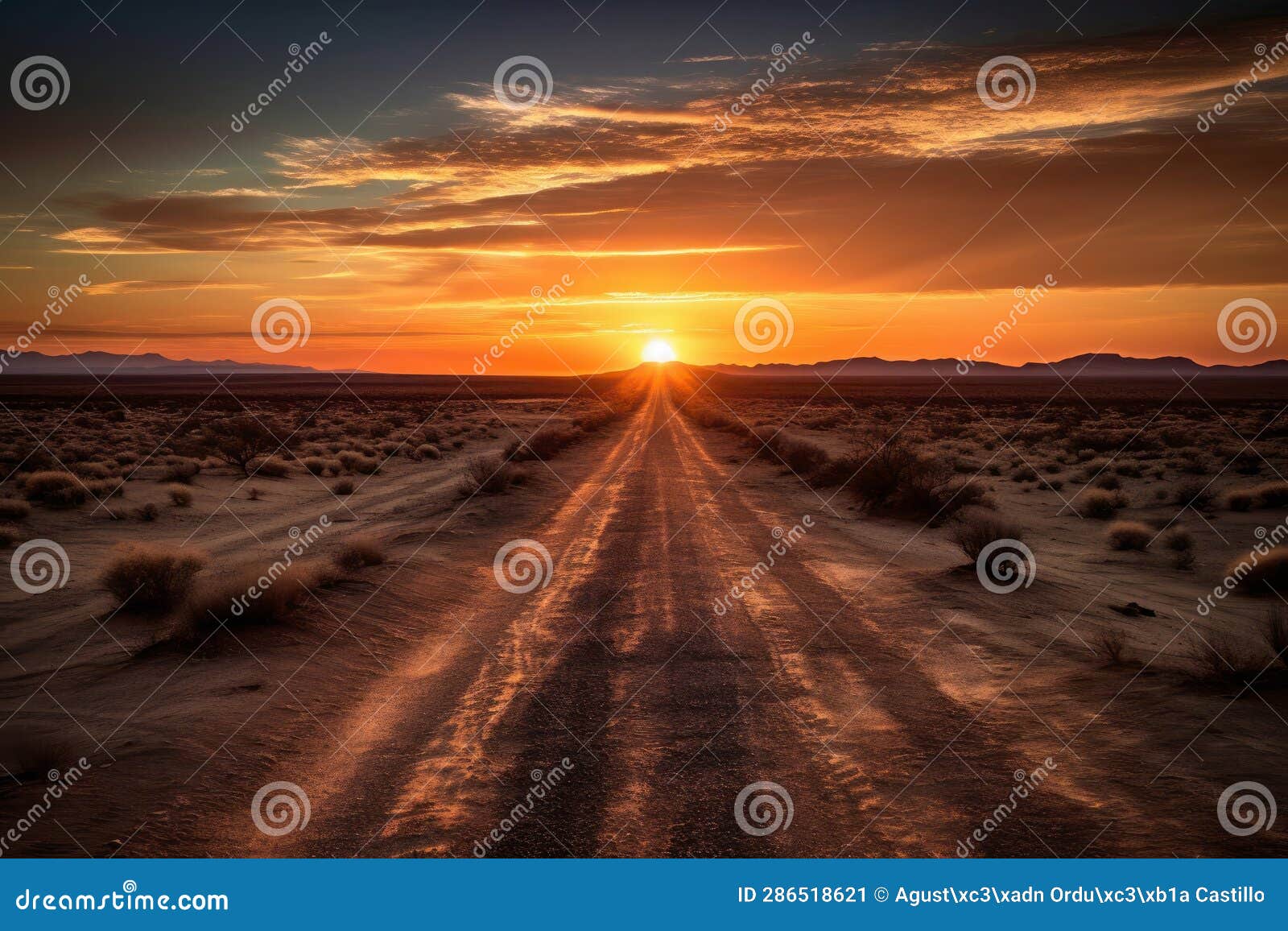 A Beautiful Photographic Image of a Path Leading To a Sunset. Stock ...