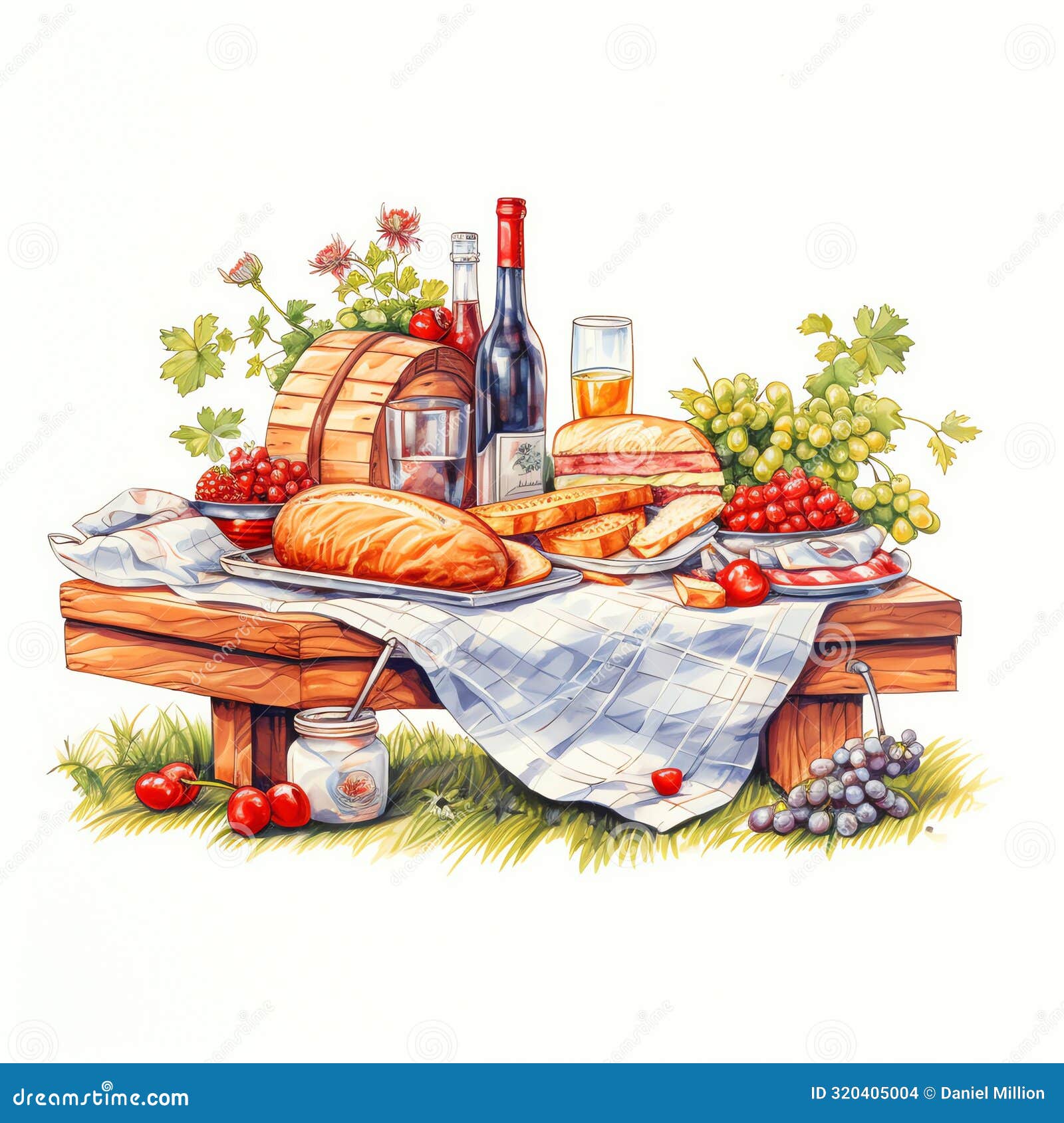 Beautiful Picnic Scene Clipart Illustration Stock Illustration ...