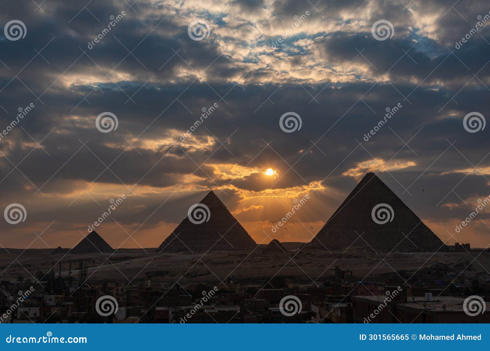 A Beautiful Picture of the Pyramids in Giza, Egypt at Sunset Stock ...