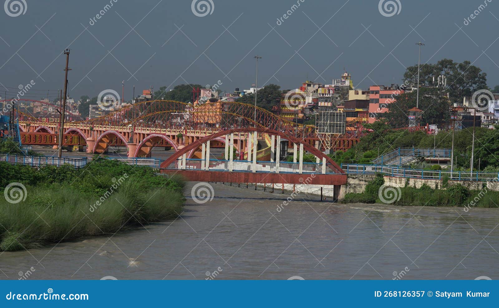 Beautiful Picture of Ram Bridge in Haridwar Stock Image - Image of ...