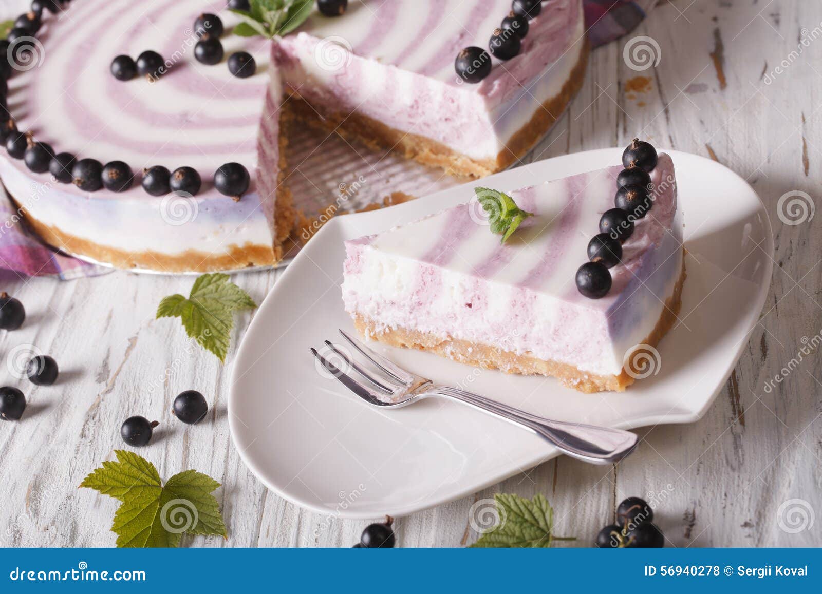 Beautiful Piece of Currant Cheesecake Horizontal Stock Photo - Image of ...