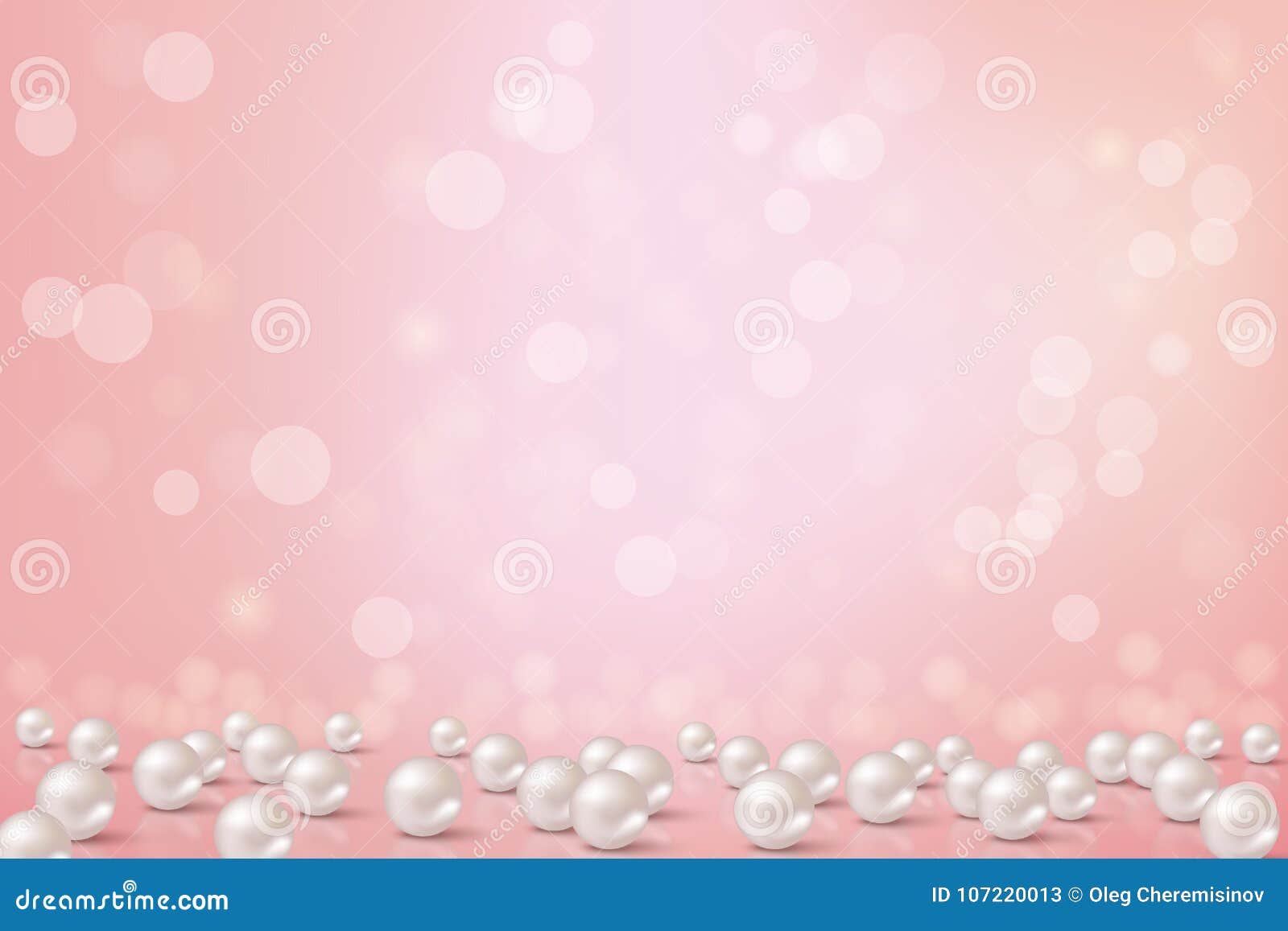 Beautiful Pink Background with Pearls.Vector Romantic Illustration ...
