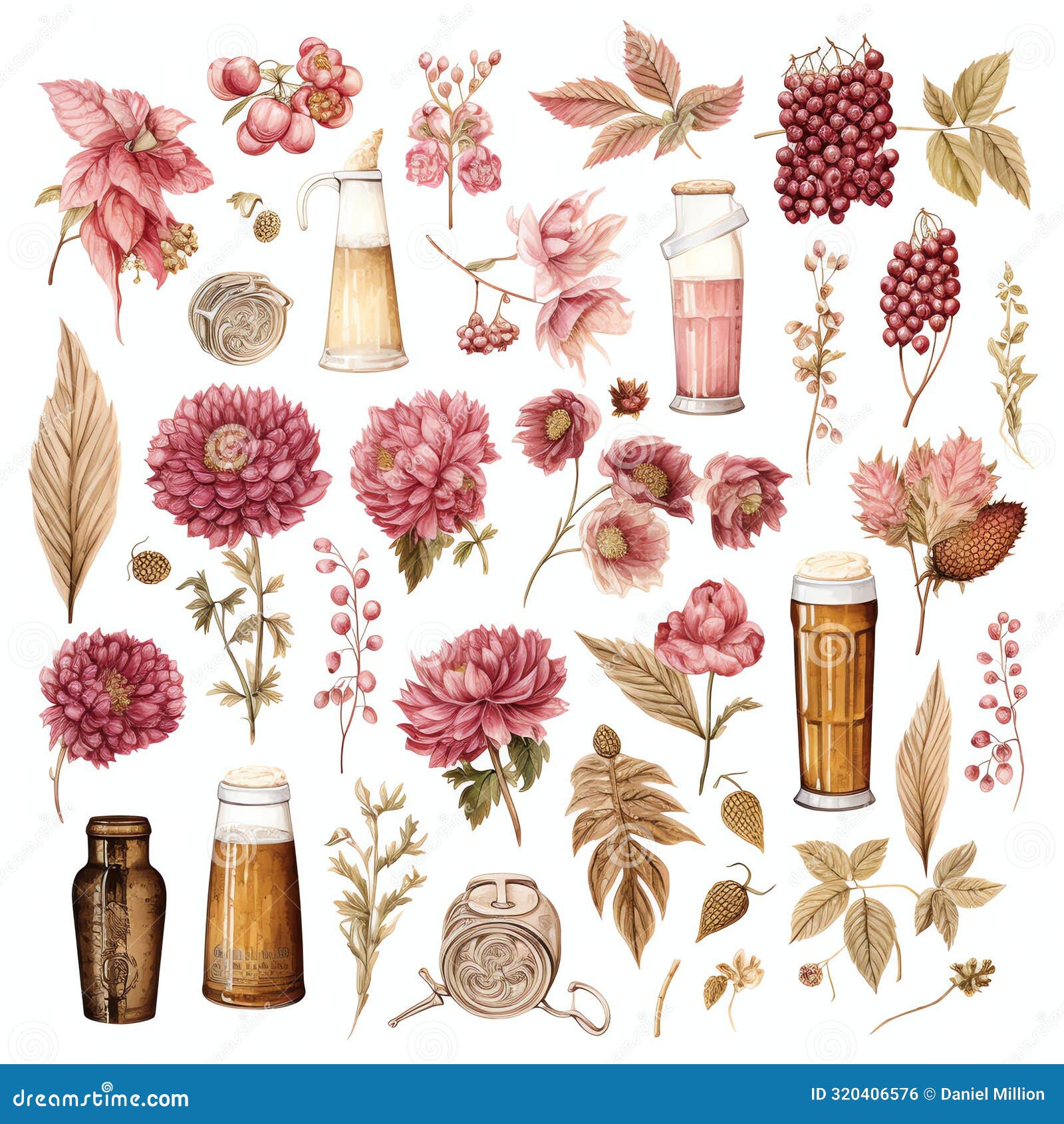 Beautiful Pink Beer Clipart Illustration | CartoonDealer.com #320406576