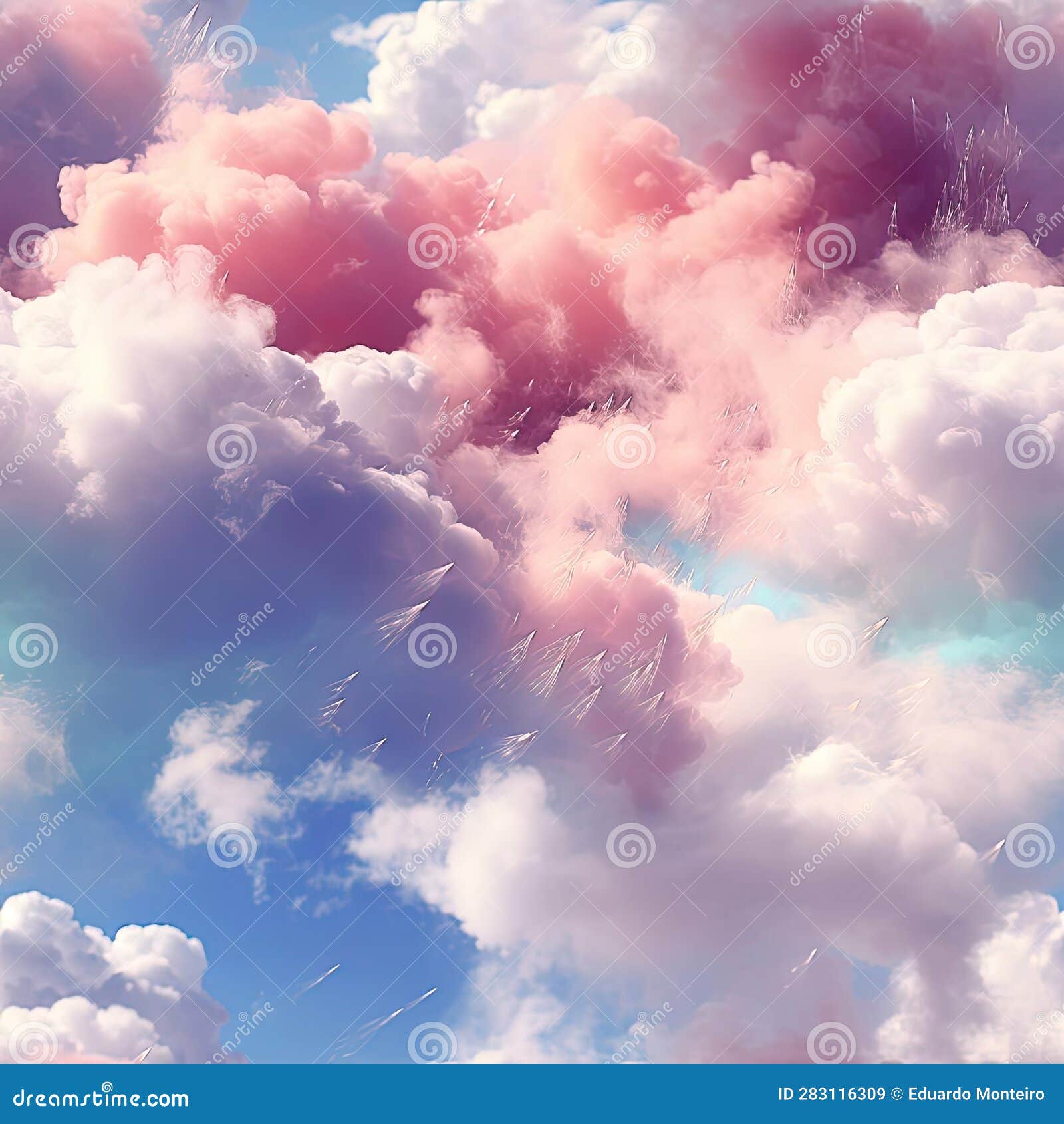 Beautiful Pink and Blue Clouds in a Hyper-realistic Style (tiled) Stock ...