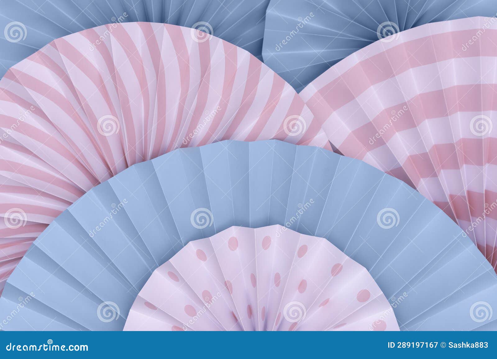 Beautiful Pink and Blue Paper Fans Background Stock Image - Image of ...