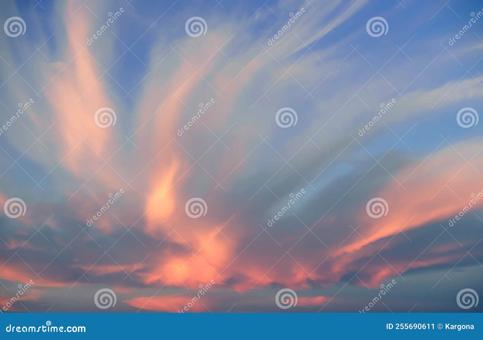 Pink and Blue Sunset Sky As a Dramatic Background Stock Image - Image ...