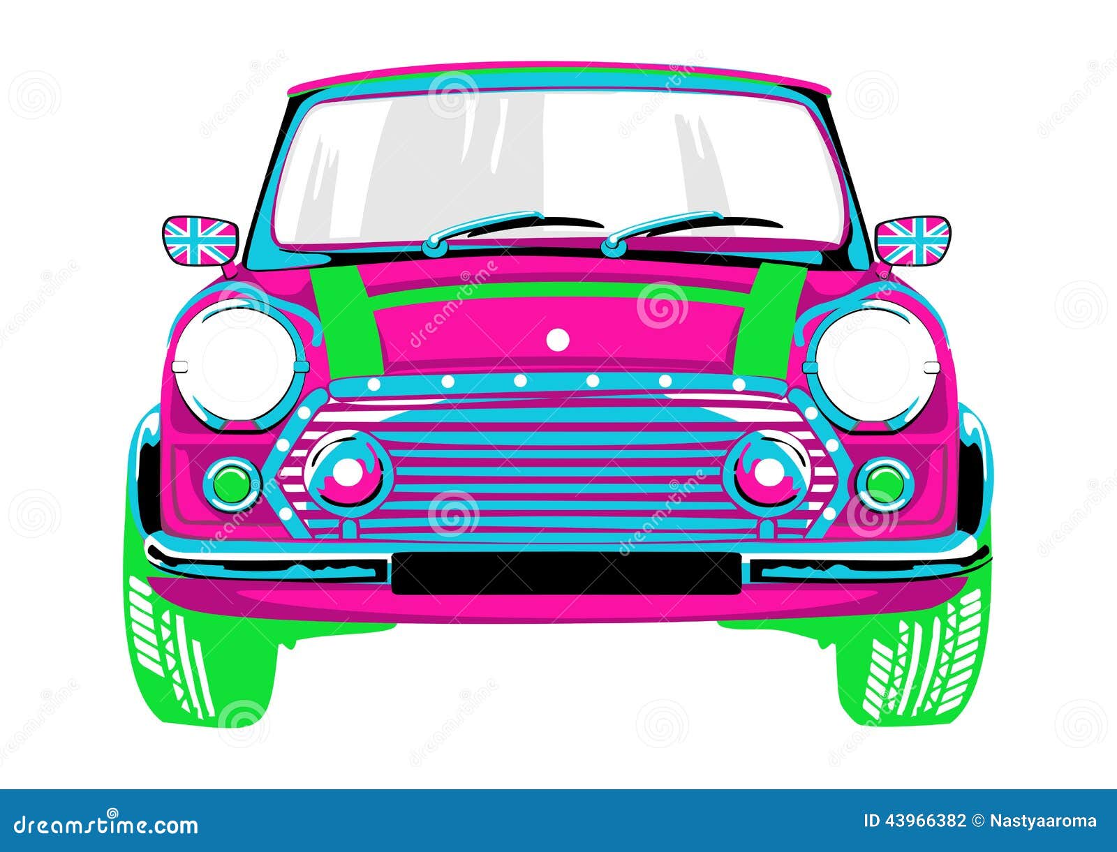 Beautiful and a pink car stock vector. Illustration of cartoon - 43966382