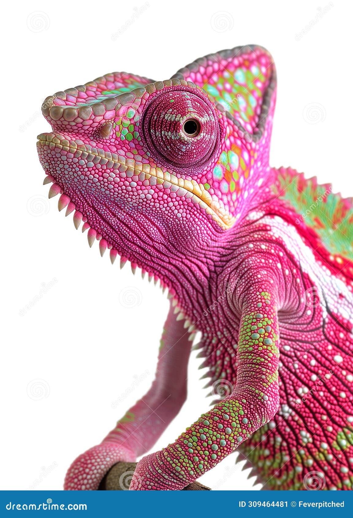 Chameleon Isolated On White. Cartoon Character. Hand Drawn Outline ...