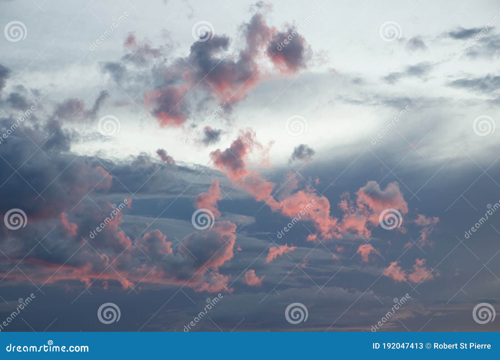 Beautiful Pink Clouds during a Thunder Storm Stock Image - Image of ...