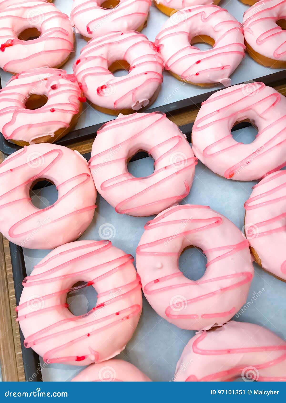 Beautiful Pink Dessert, Strawberry Jam Donut Stock Image - Image of ...