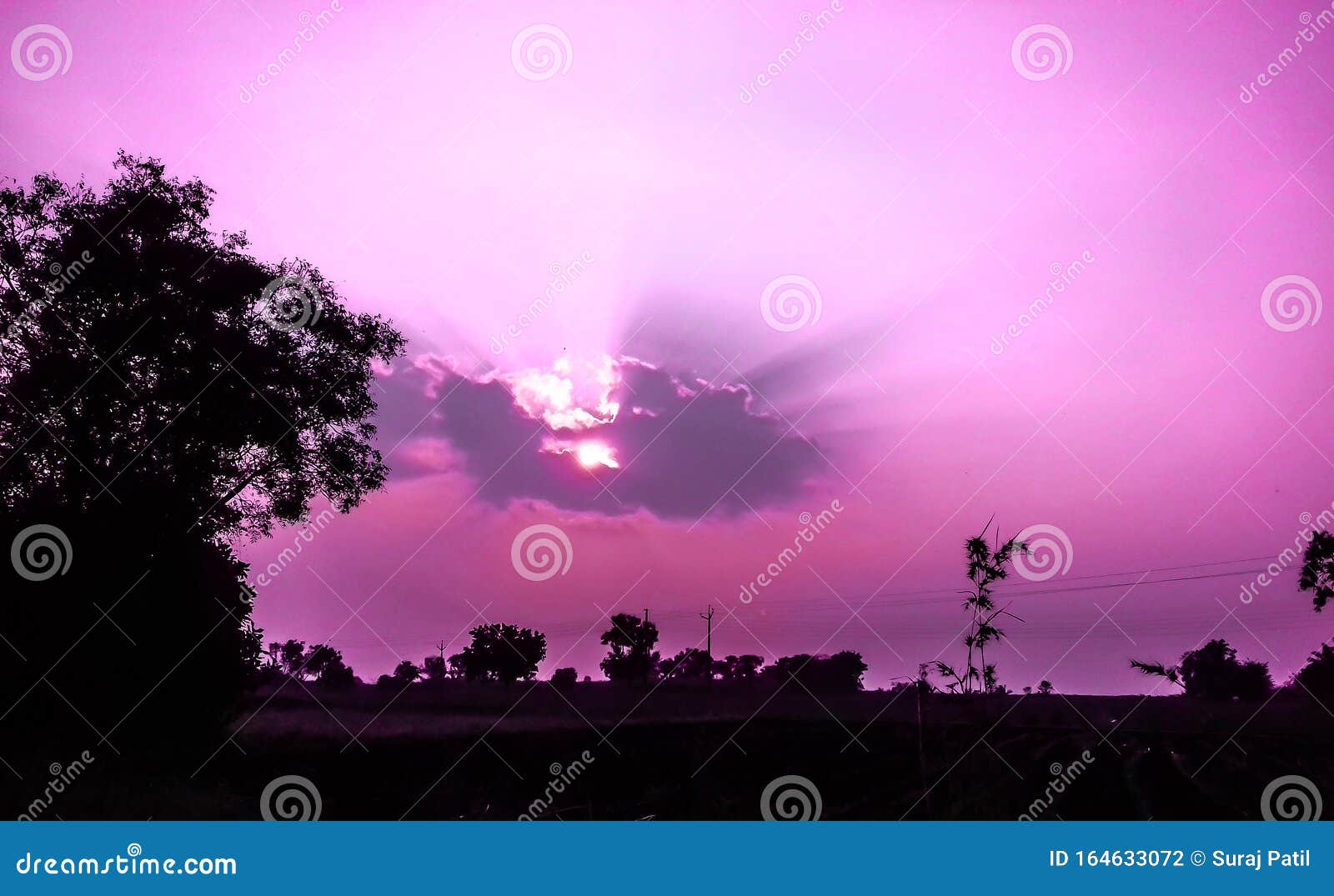 Beautiful pink dusk stock photo. Image of beautiful - 164633072