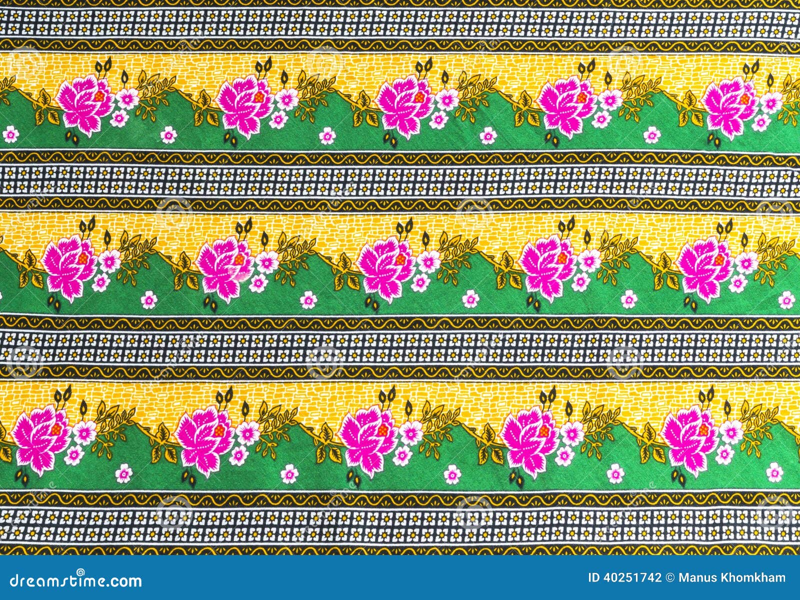 Beautiful Pink Flower Pattern on Batik Stock Photo - Image of abstract ...