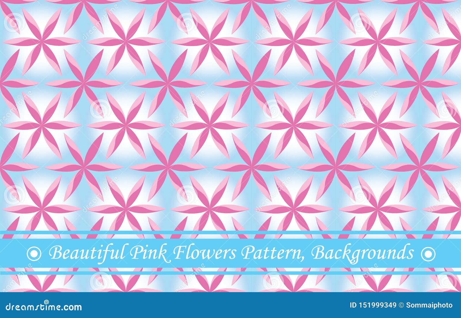 Beautiful Pink Flowers Pattern Stock Vector - Illustration of backdrop ...