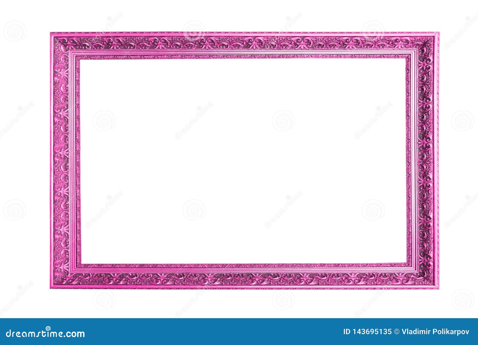 Beautiful Pink Frame Isolated on White Background Stock Image - Image ...