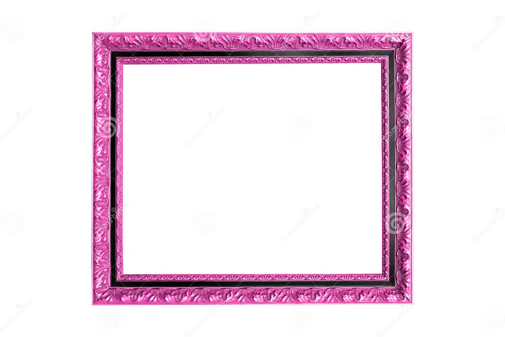 Beautiful Pink Frame Isolated on White Background Stock Photo - Image ...