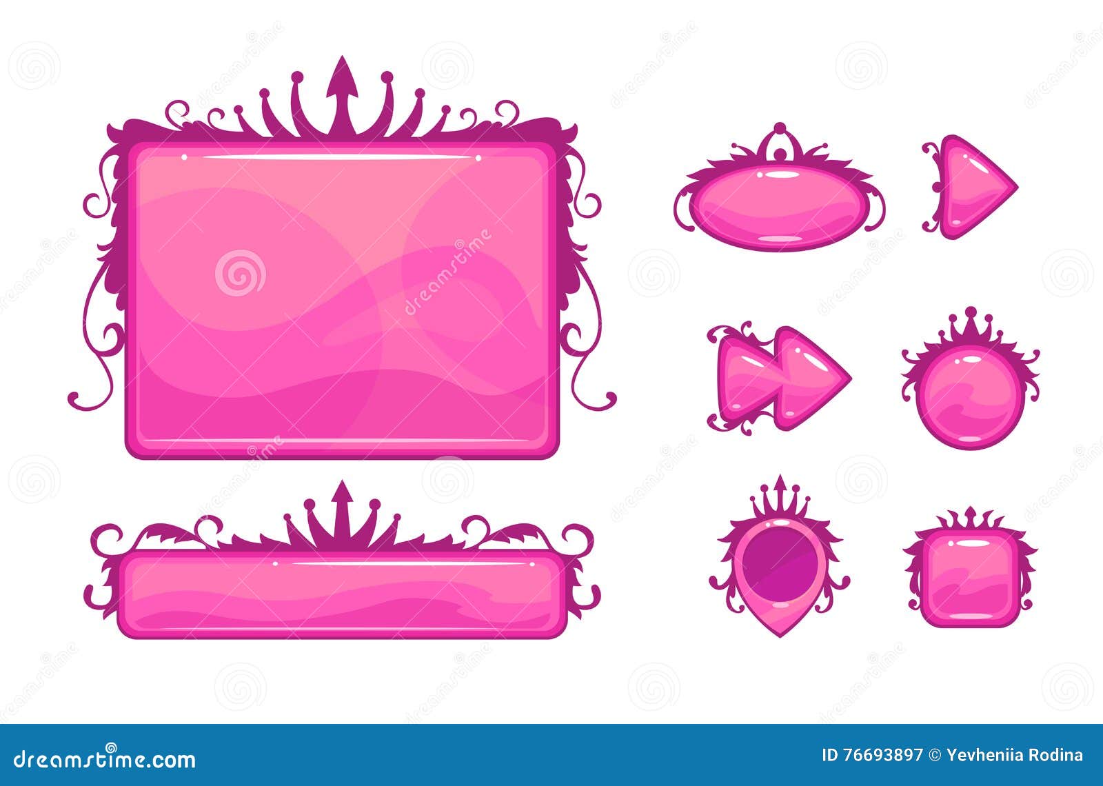 Beautiful Pink Game User Interface Stock Vector - Illustration of ...