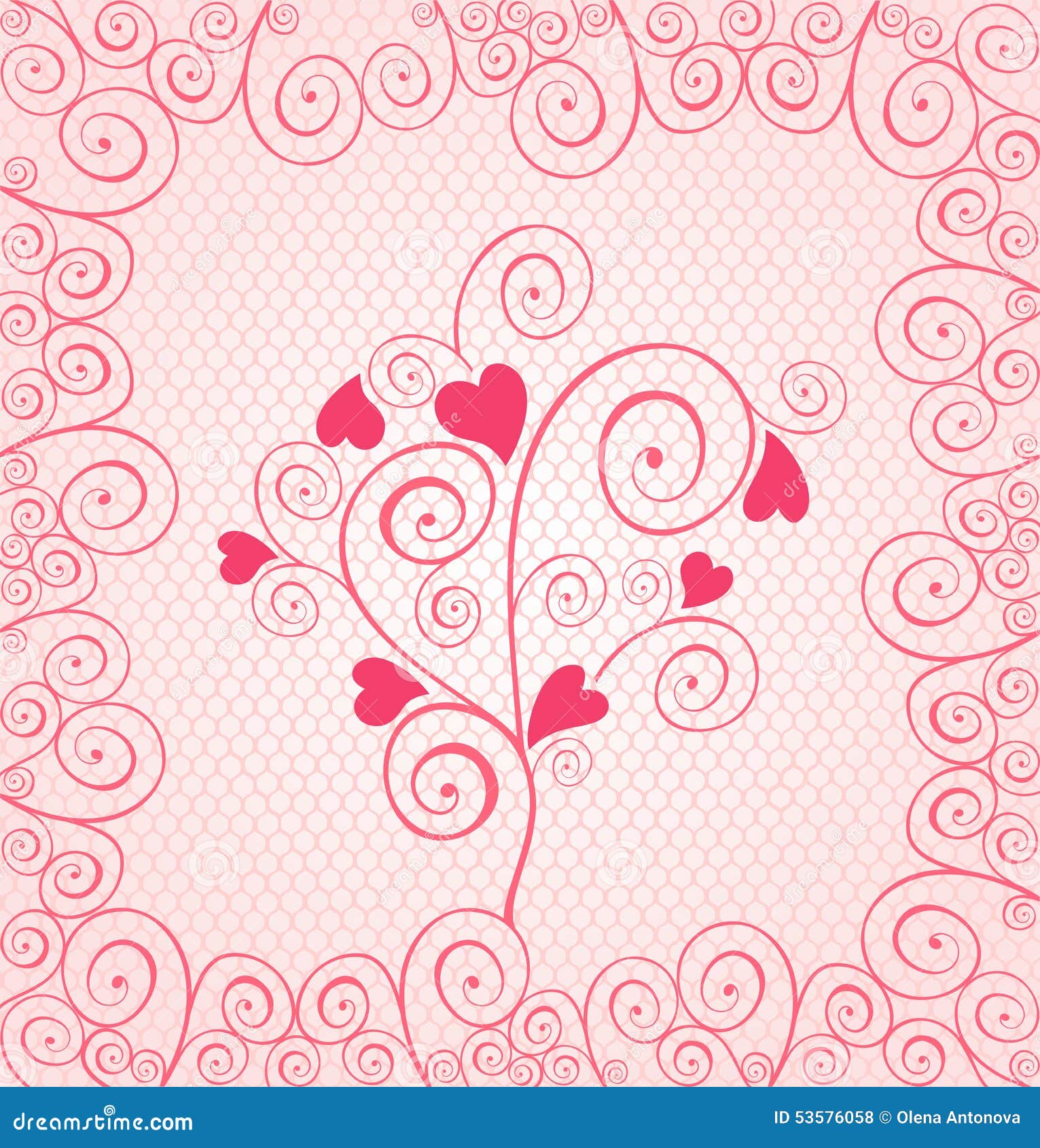 Beautiful pink lace stock vector. Illustration of design - 53576058