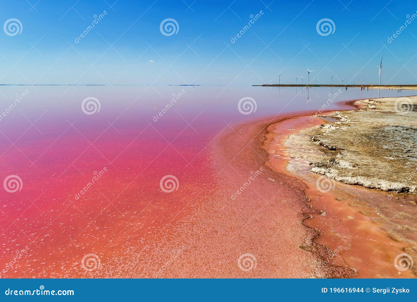 Beautiful Pink Lakes with Salt Water for Treatment Stock Photo - Image ...