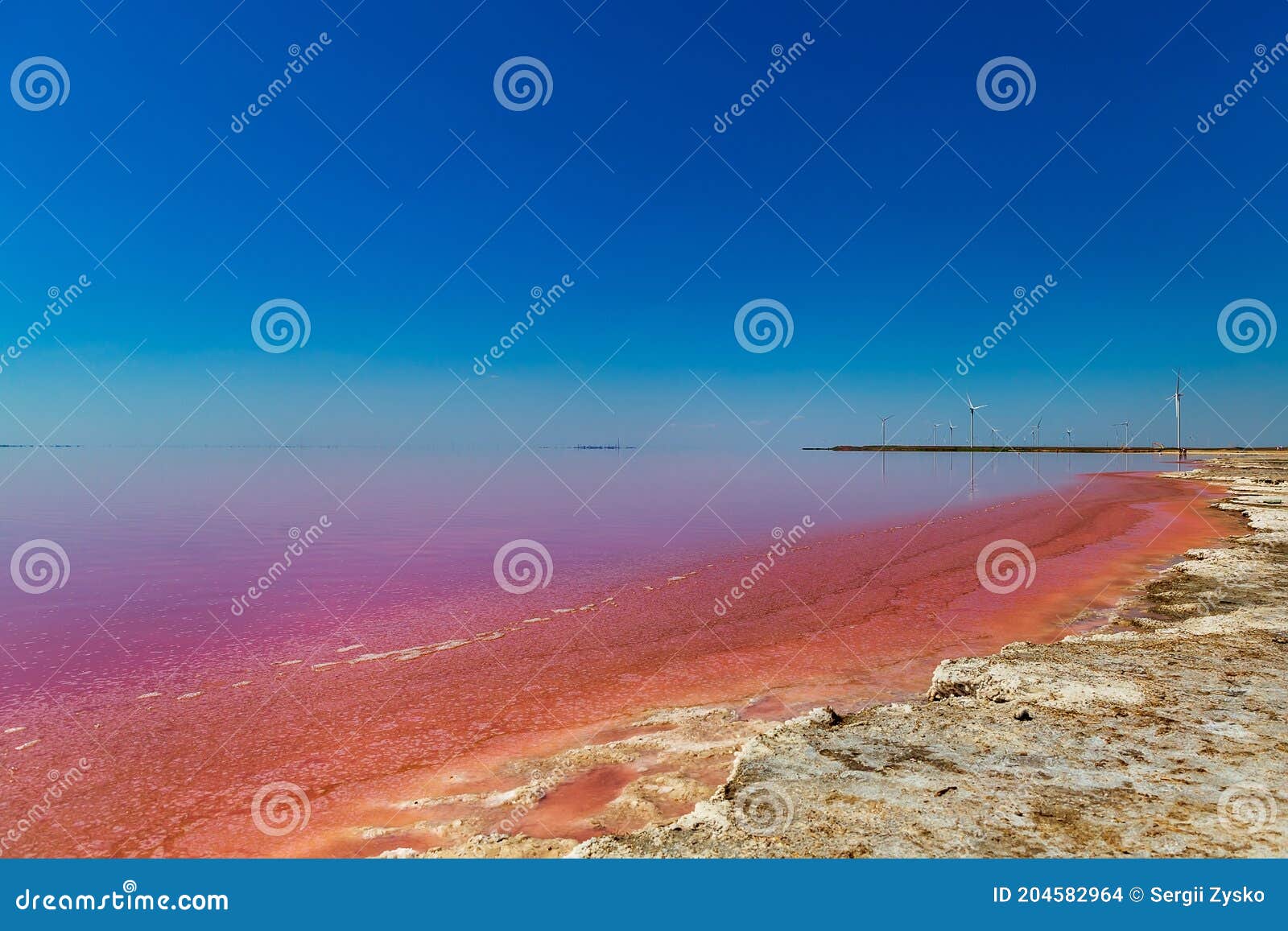 Beautiful Pink Lakes with Salt Water for Treatment Stock Photo - Image ...