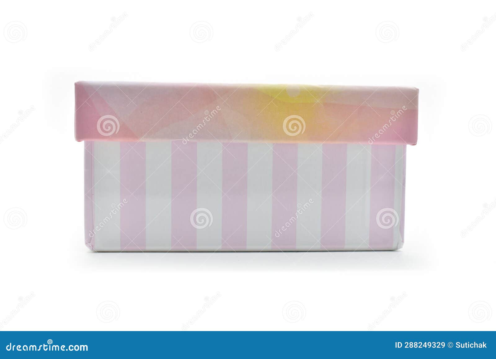 Beautiful Pink Paper Box on White Background, Package for Design Stock ...