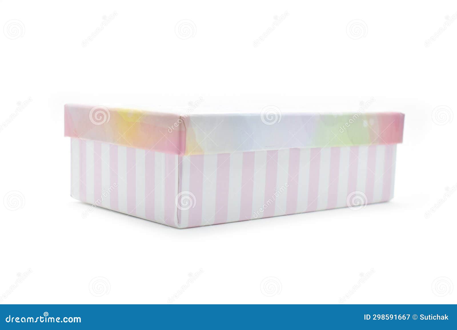 Beautiful Pink Paper Box on White Background, Package for Design Stock ...