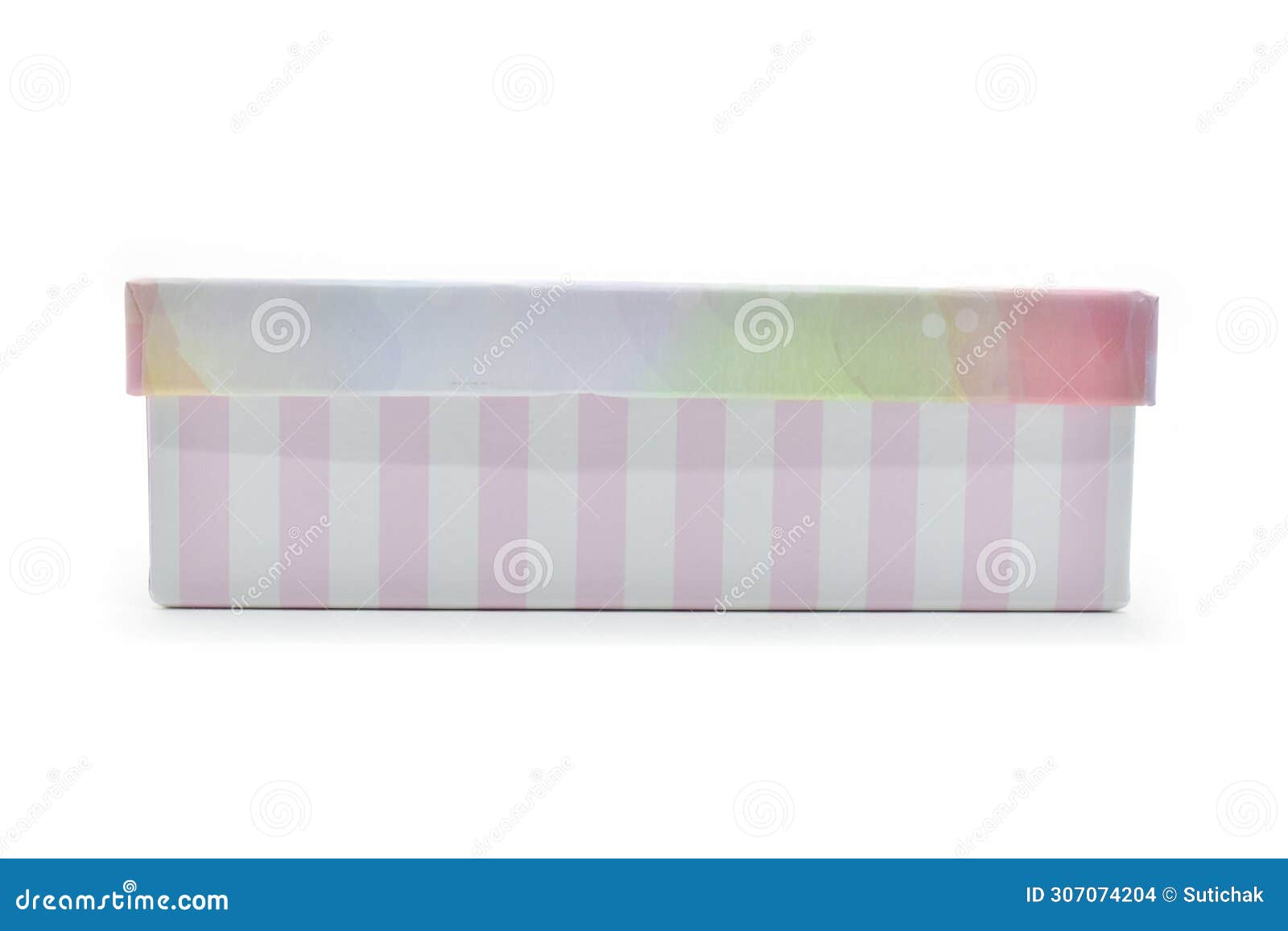 Beautiful Pink Paper Box on White Background, Package for Design Stock ...