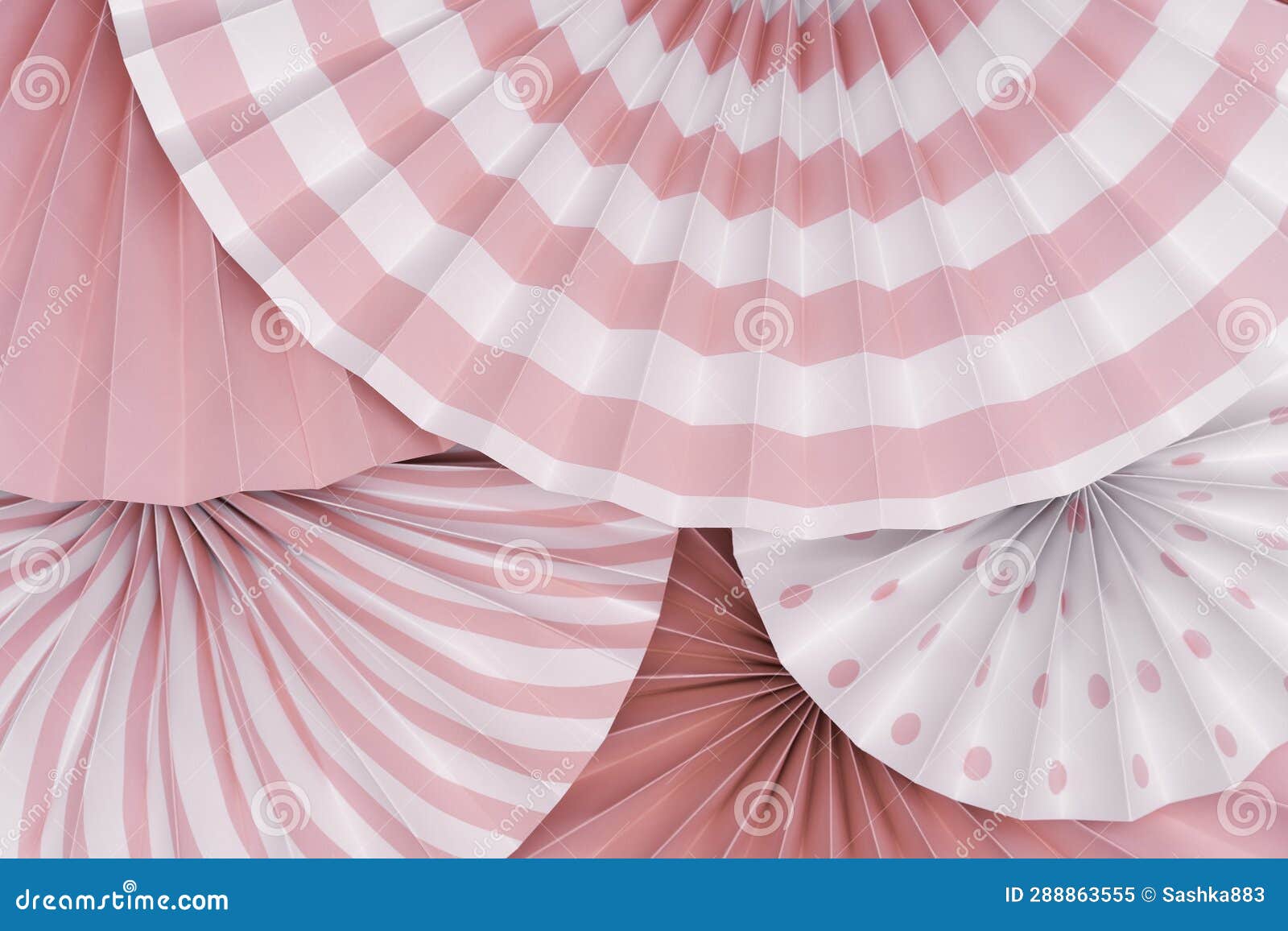 Beautiful Pink Paper Fans Background Stock Image - Image of arrangement ...