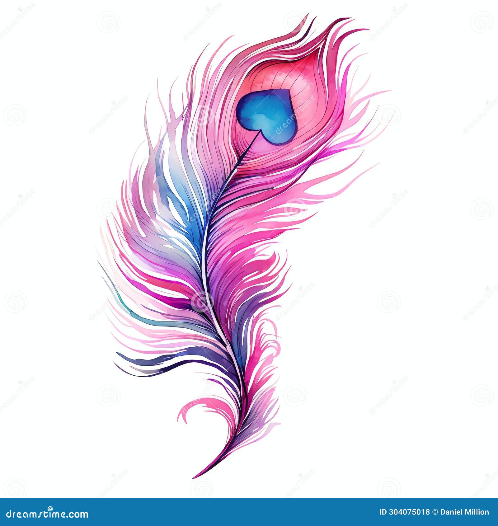 Beautiful Pink Peacocks Feather Clipart Illustration Stock Illustration ...