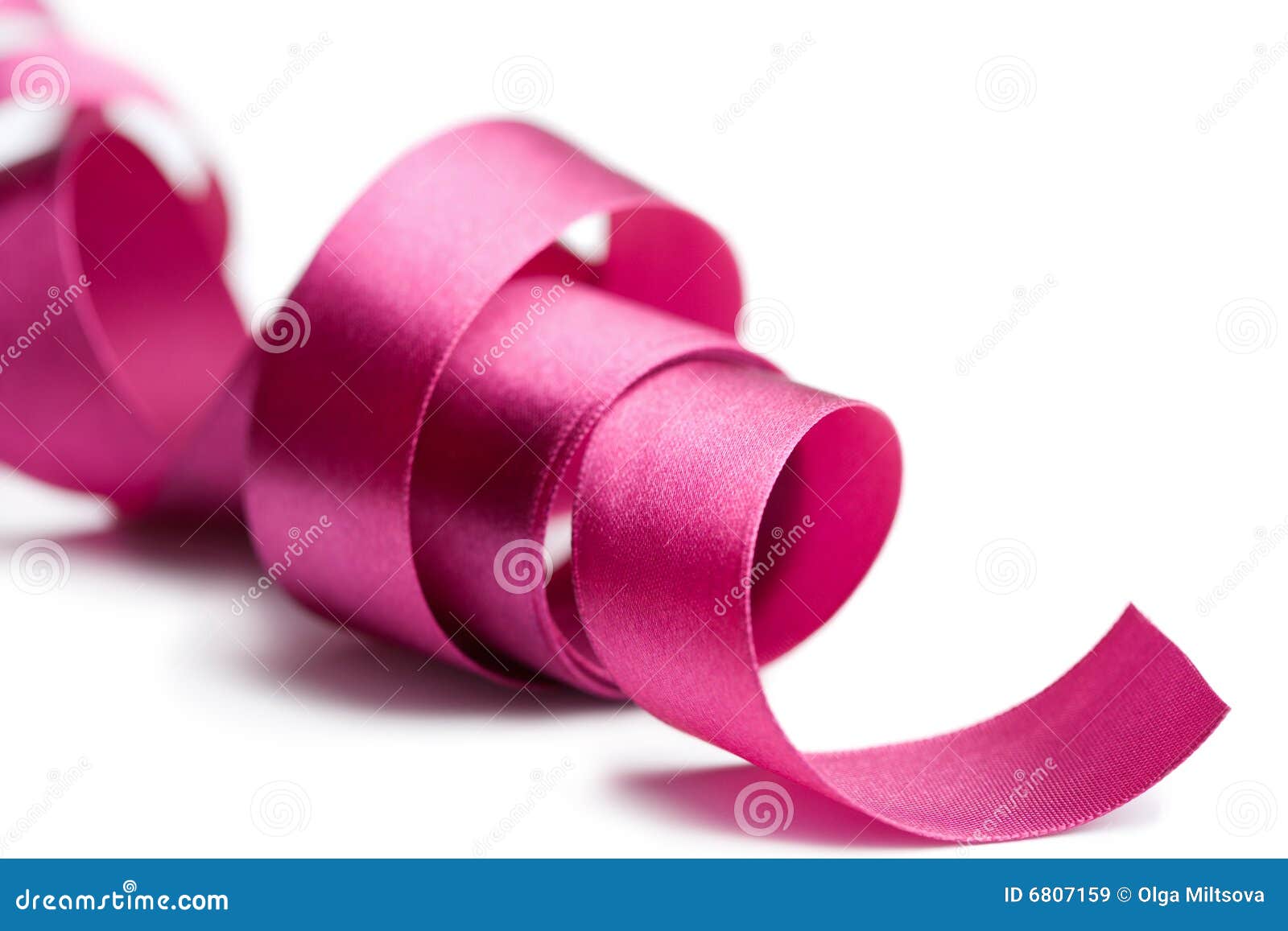 Beautiful Pink Ribbon Isolated Stock Image - Image of celebrate ...
