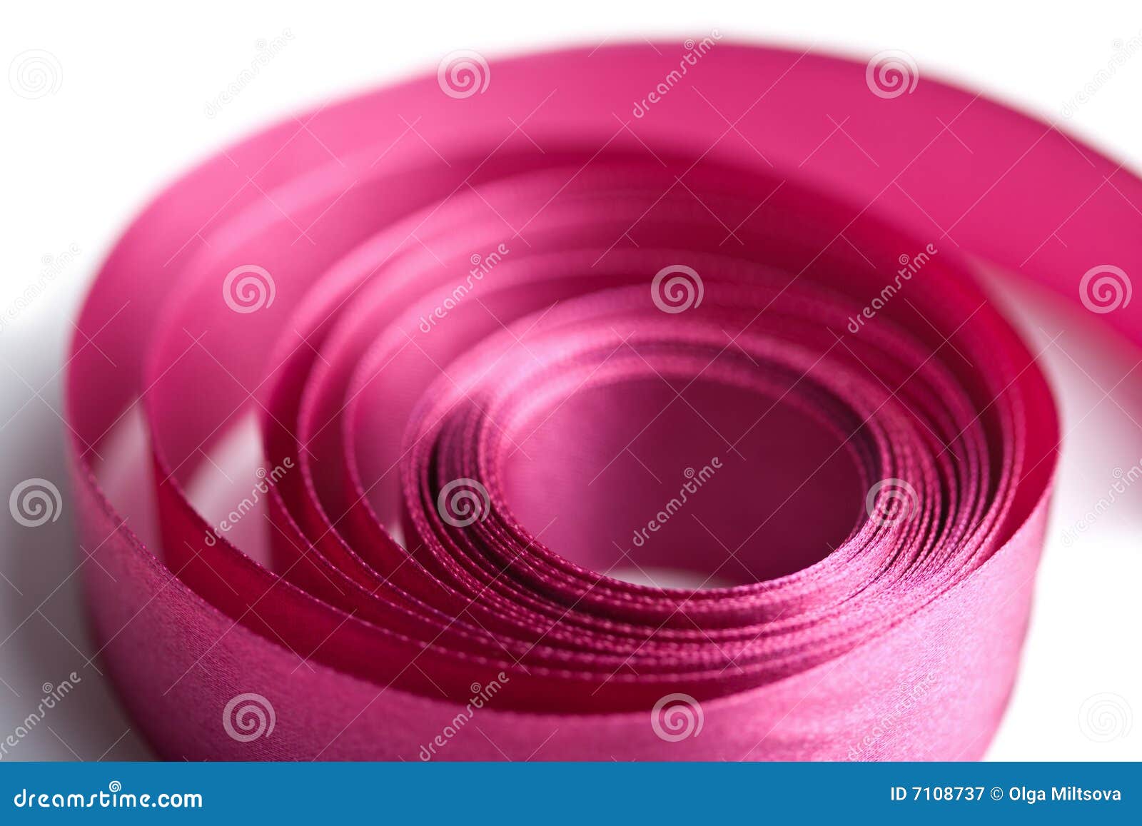 Beautiful Pink Ribbon in Spiral Form Isolated Stock Image - Image of ...