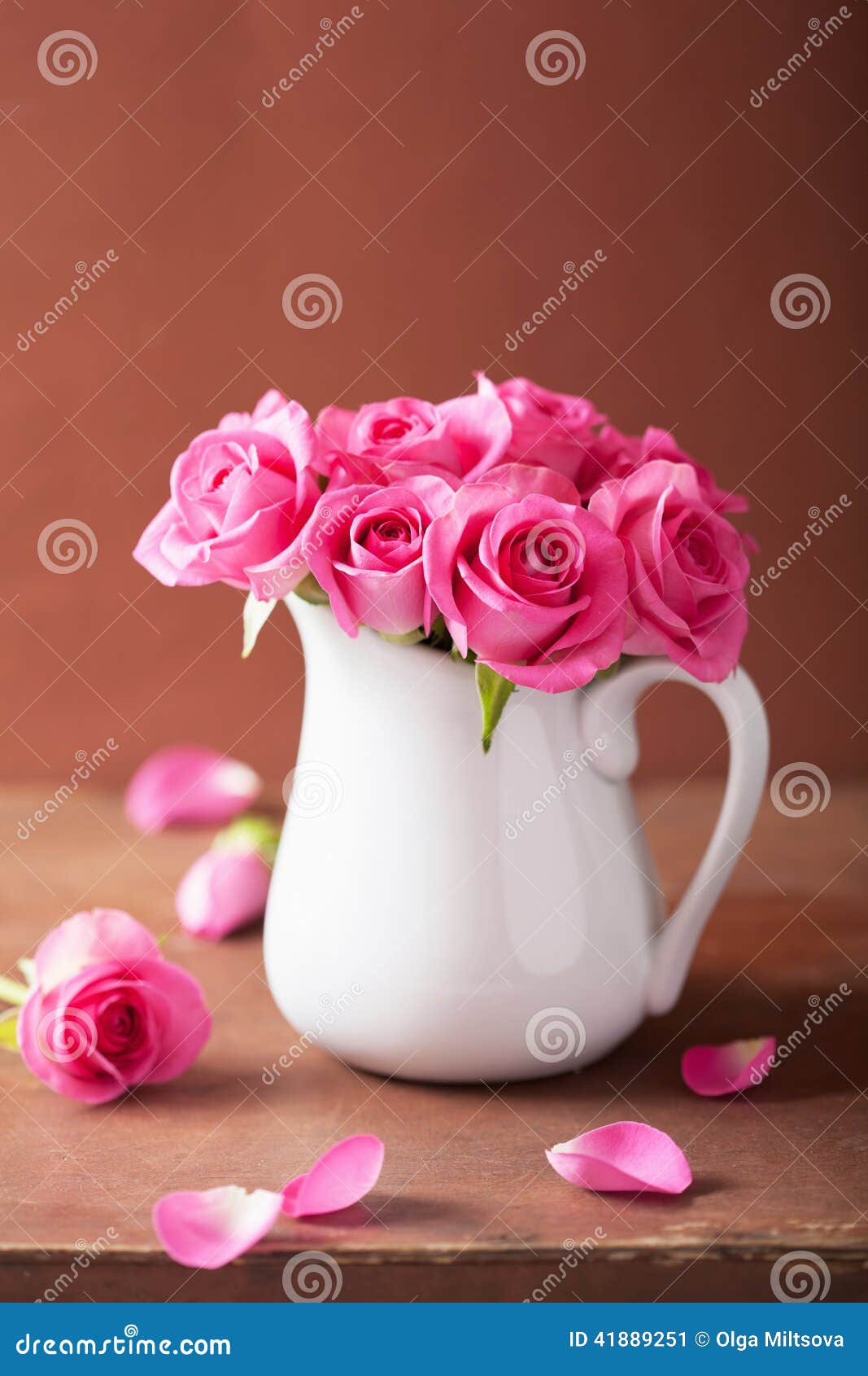 Beautiful Pink Roses Bouquet in Vase Stock Image - Image of bouquet ...