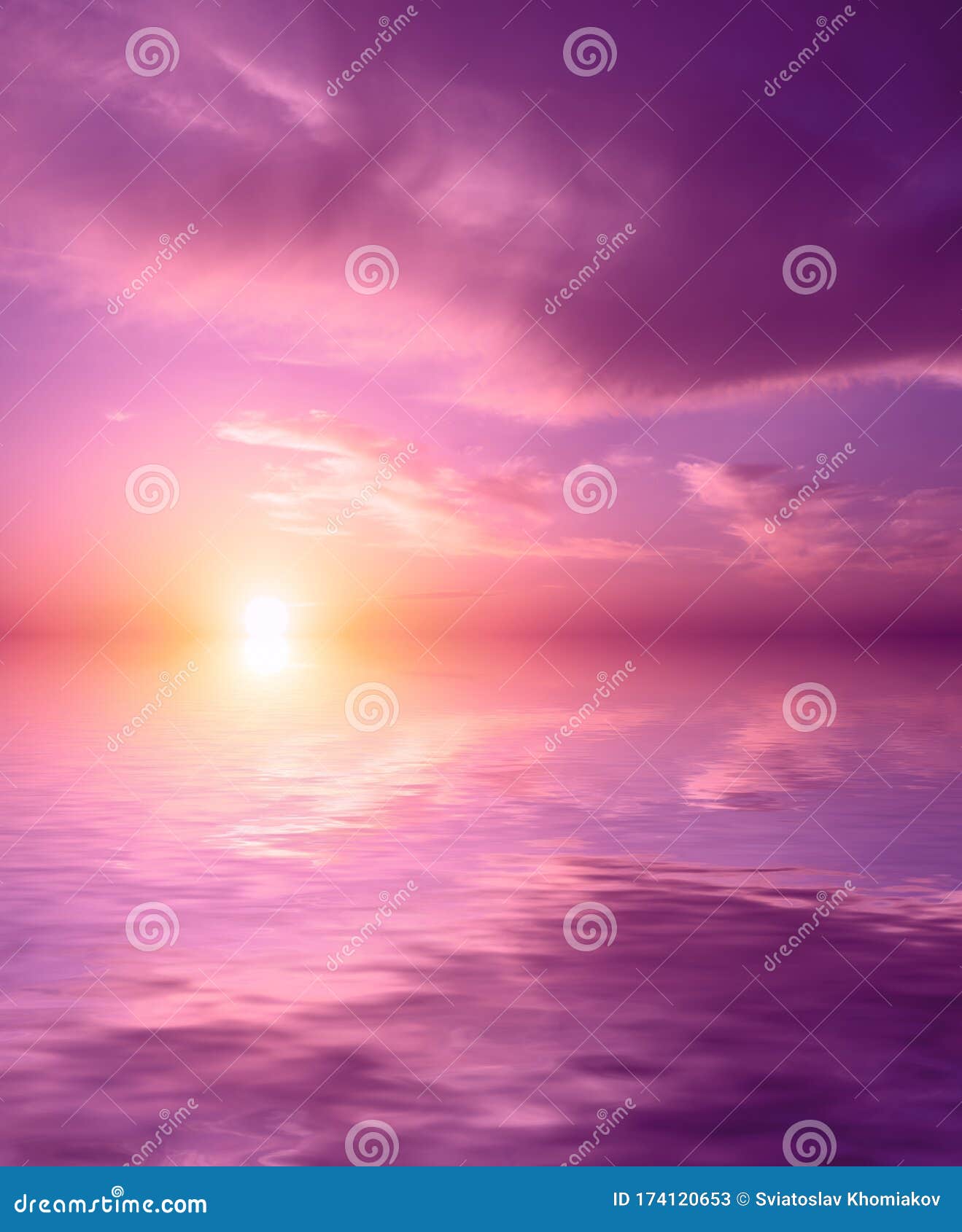 Beautiful pink sea sunset stock image. Image of beauty - 174120653