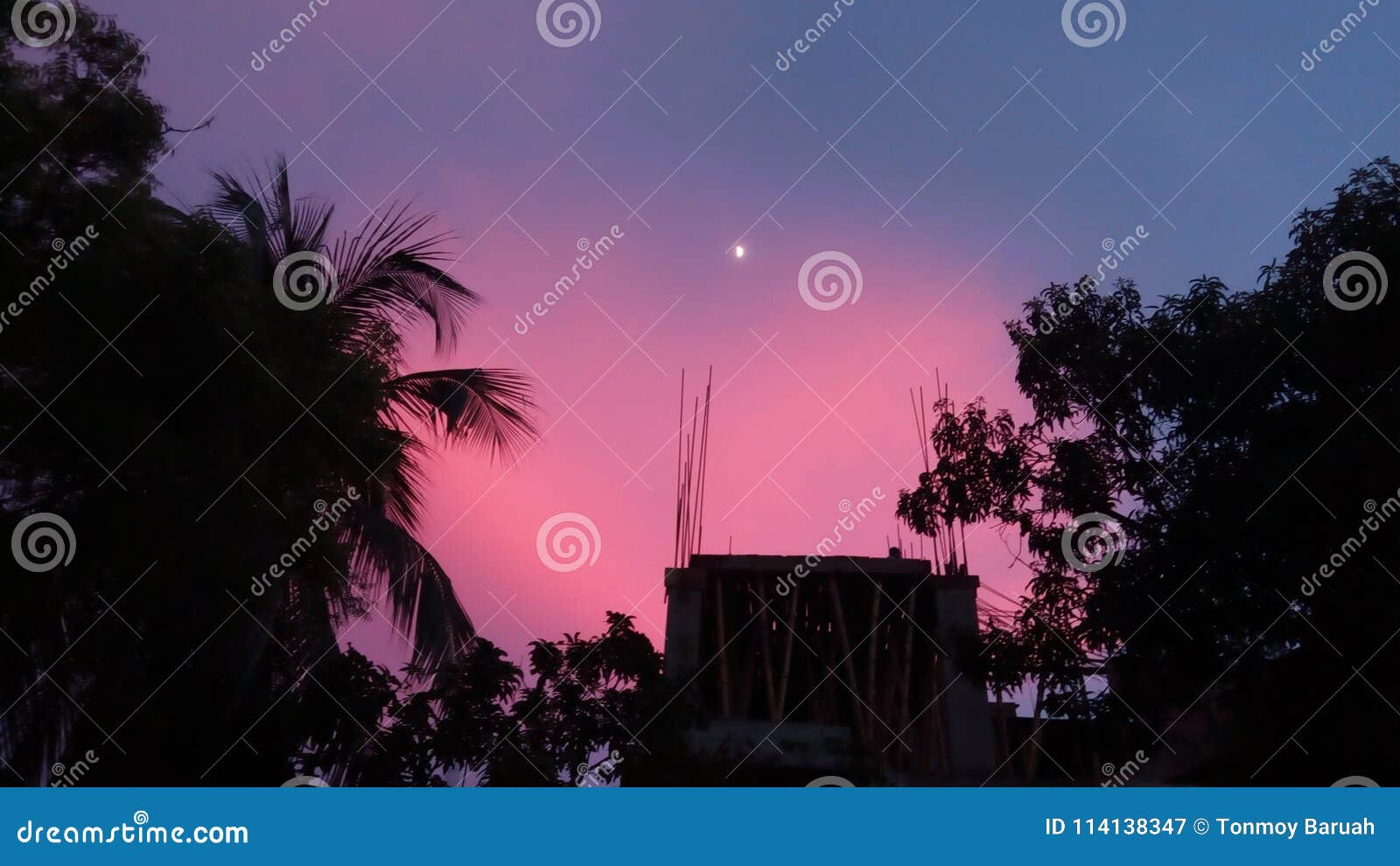Beautiful pink sky stock image. Image of beautiful, looking - 114138347