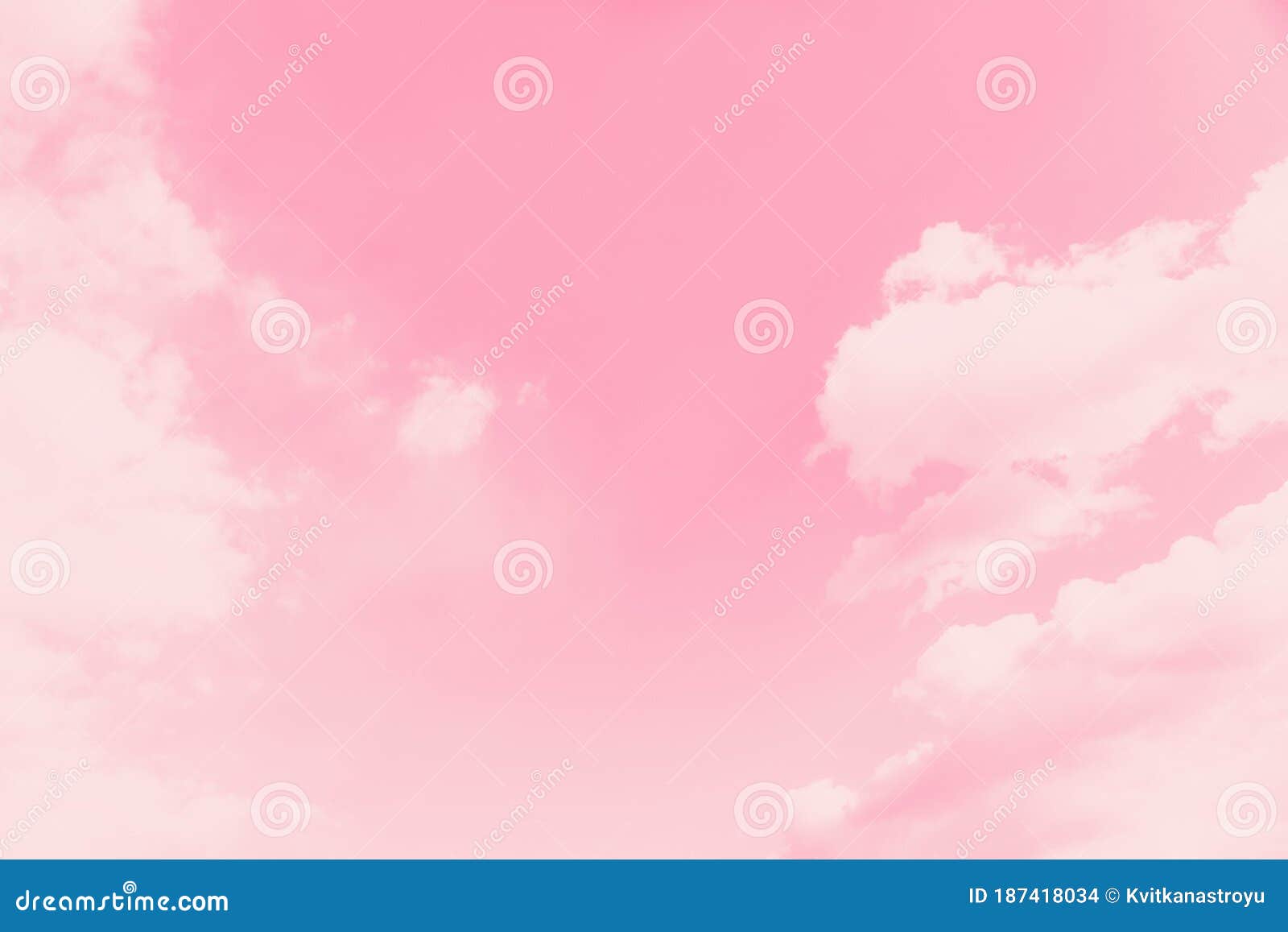 Beautiful Pink Sky with White Clouds, Pink R Toned Stock Photo - Image ...