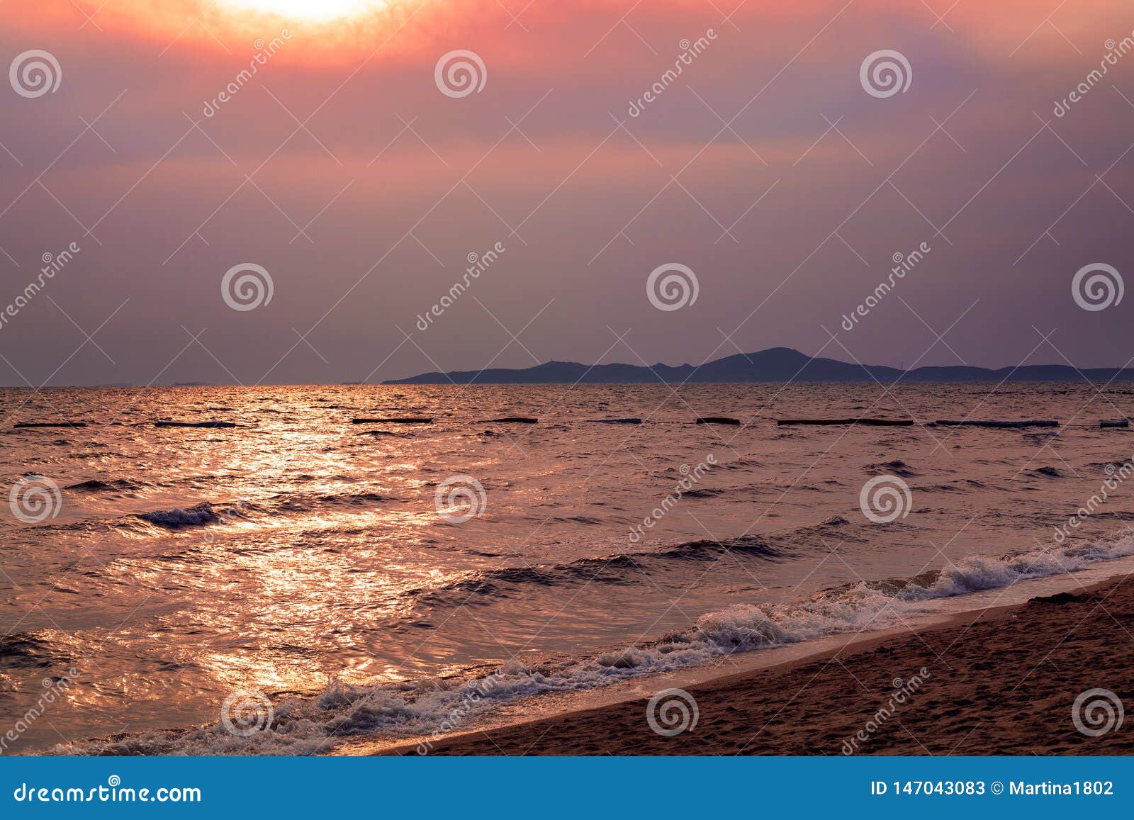 Beautiful Pink Sunset Over the Sea Stock Image - Image of paradise ...