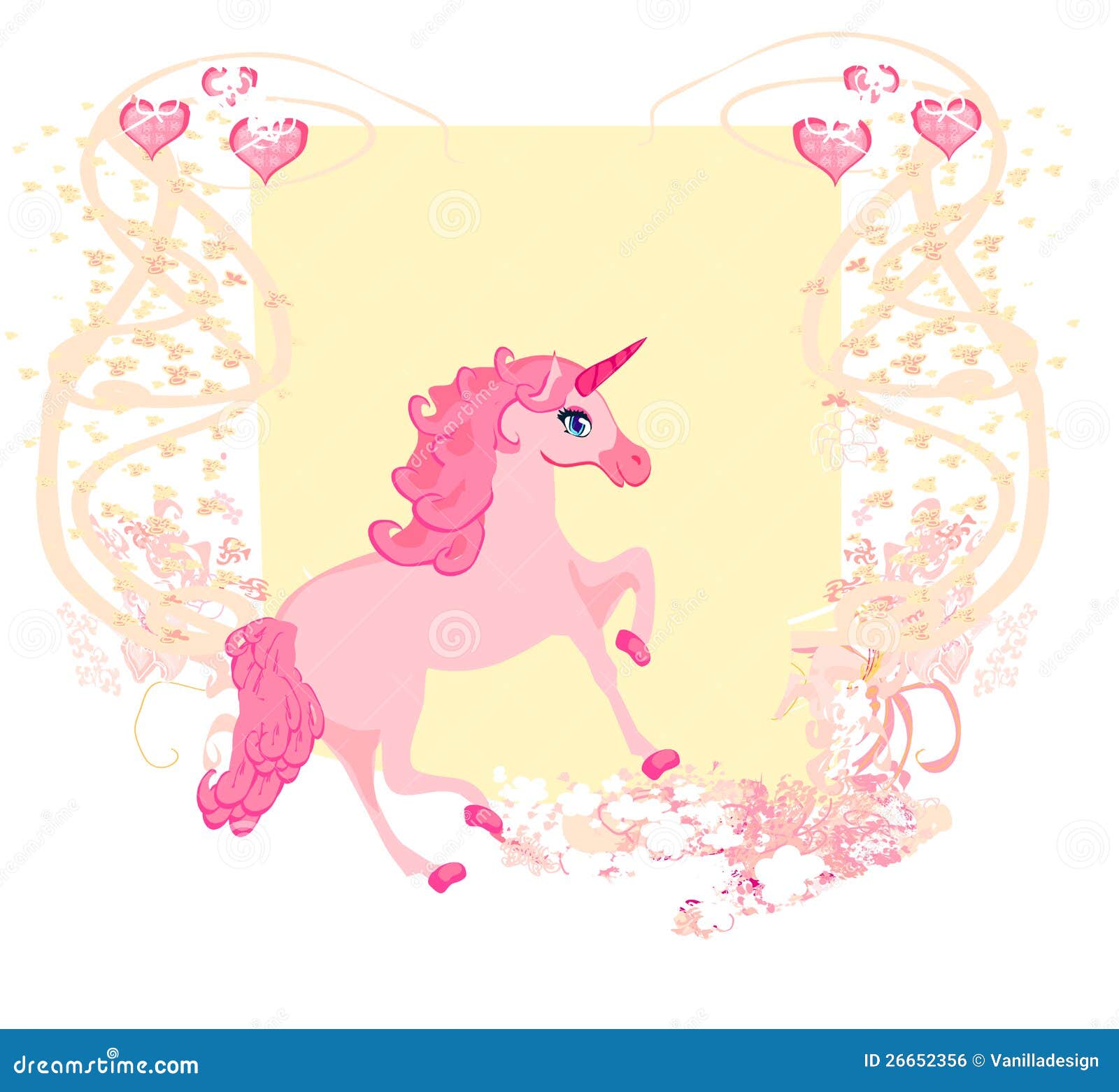 Beautiful pink Unicorn. stock vector. Illustration of little - 26652356
