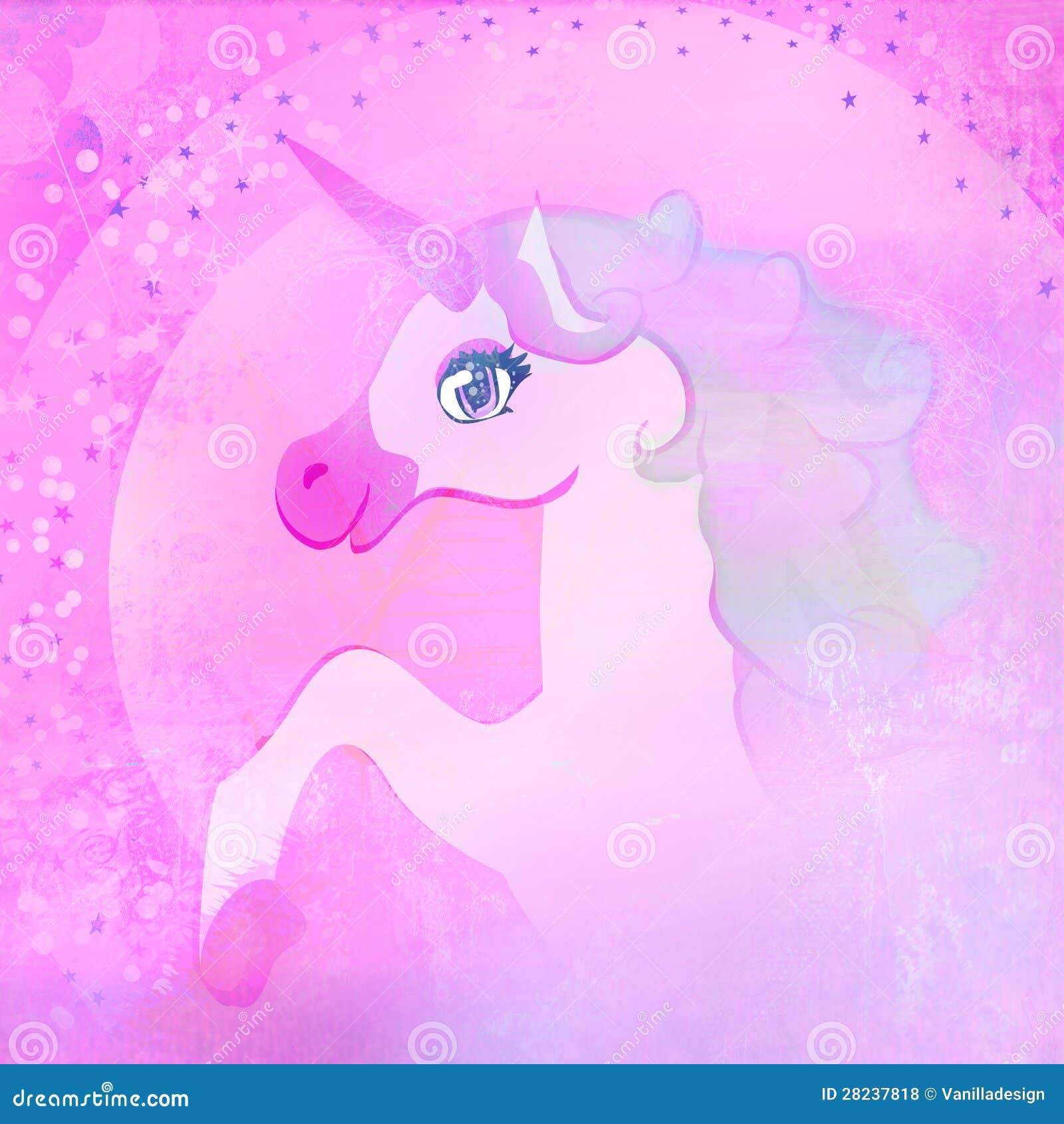 Beautiful pink Unicorn. stock illustration. Illustration of animal ...