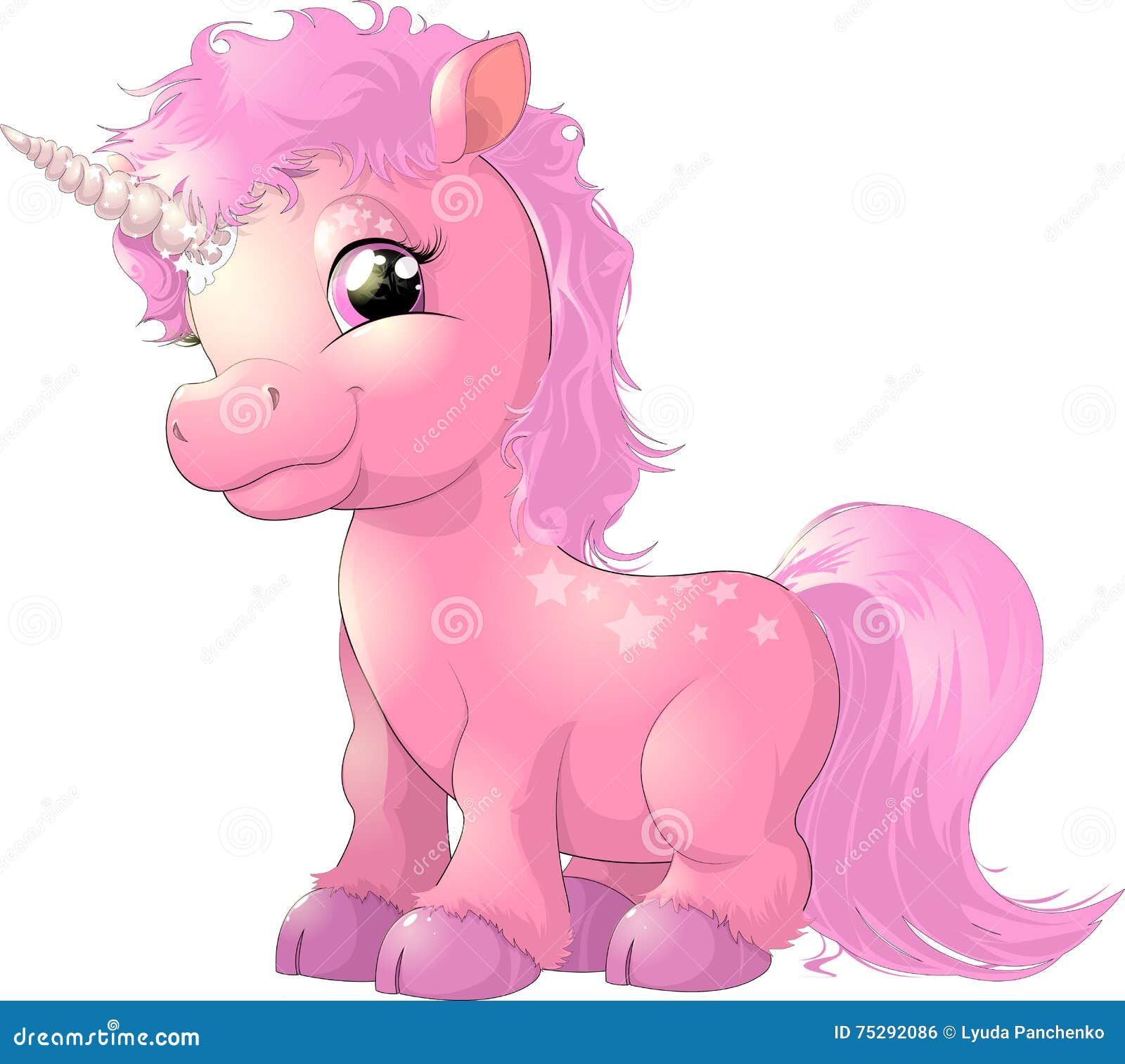 Beautiful pink unicorn stock vector. Illustration of stallion - 75292086
