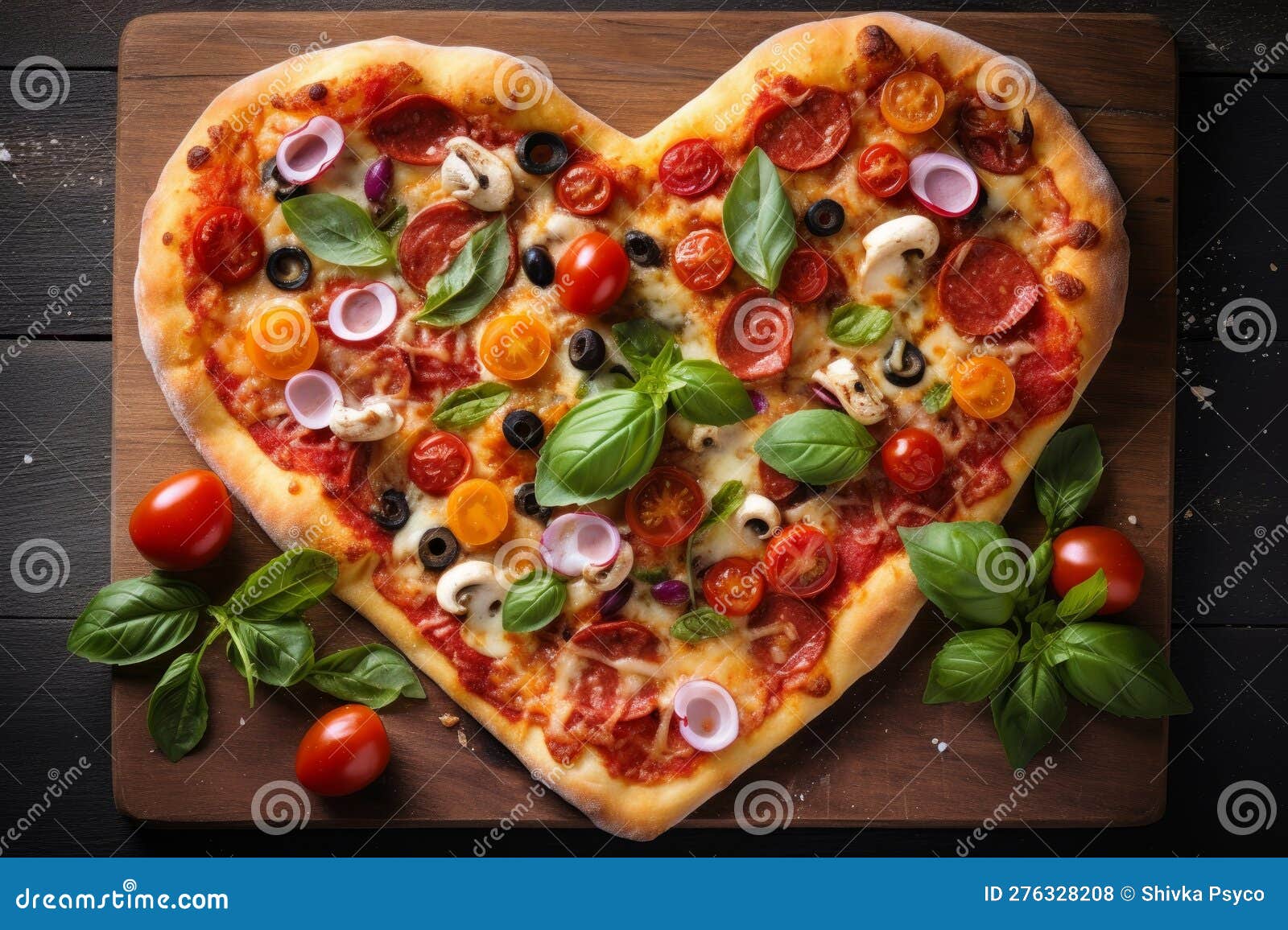 Beautiful Pizza with a Variety of Toppings Generative AI Stock ...