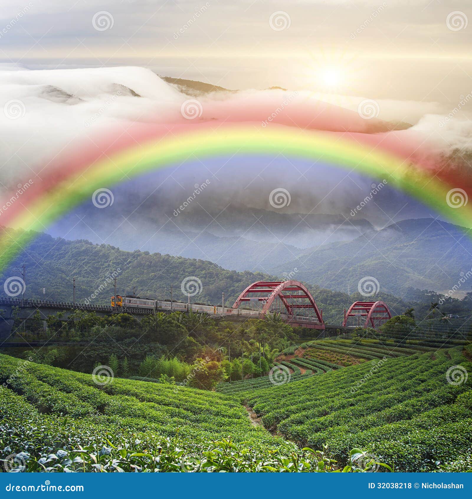 Beautiful Place with Nice Rainbow Stock Photo - Image of outdoor ...