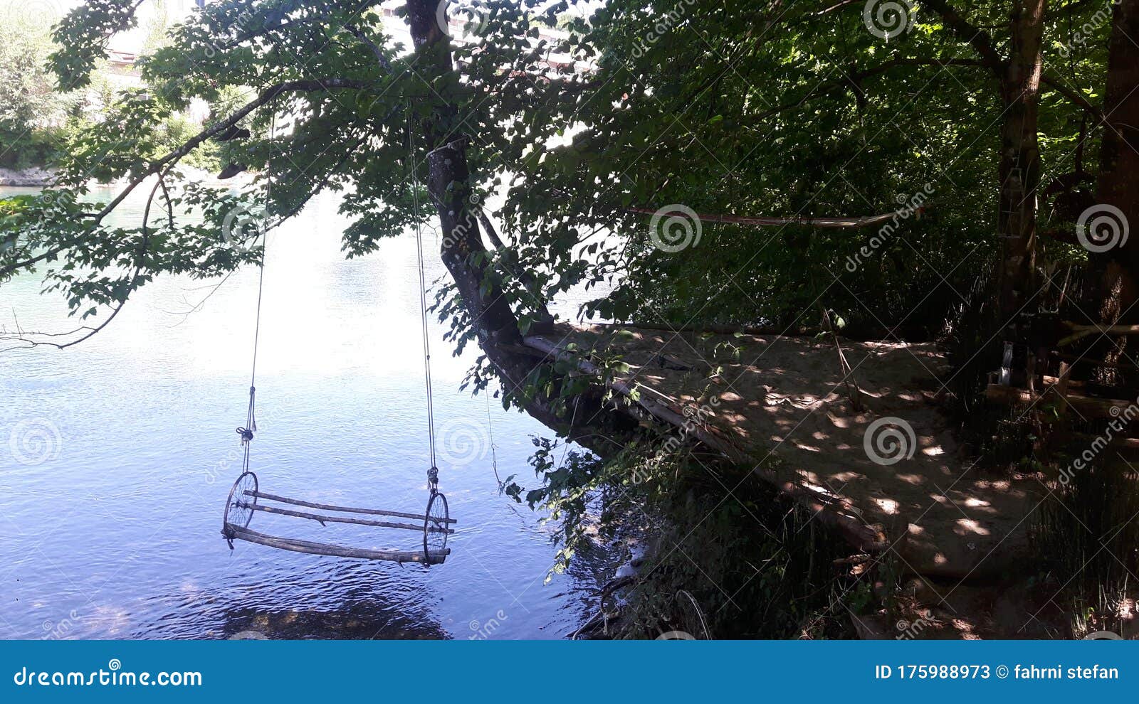 Beautiful Place on the River Bank Stock Image - Image of water, river ...