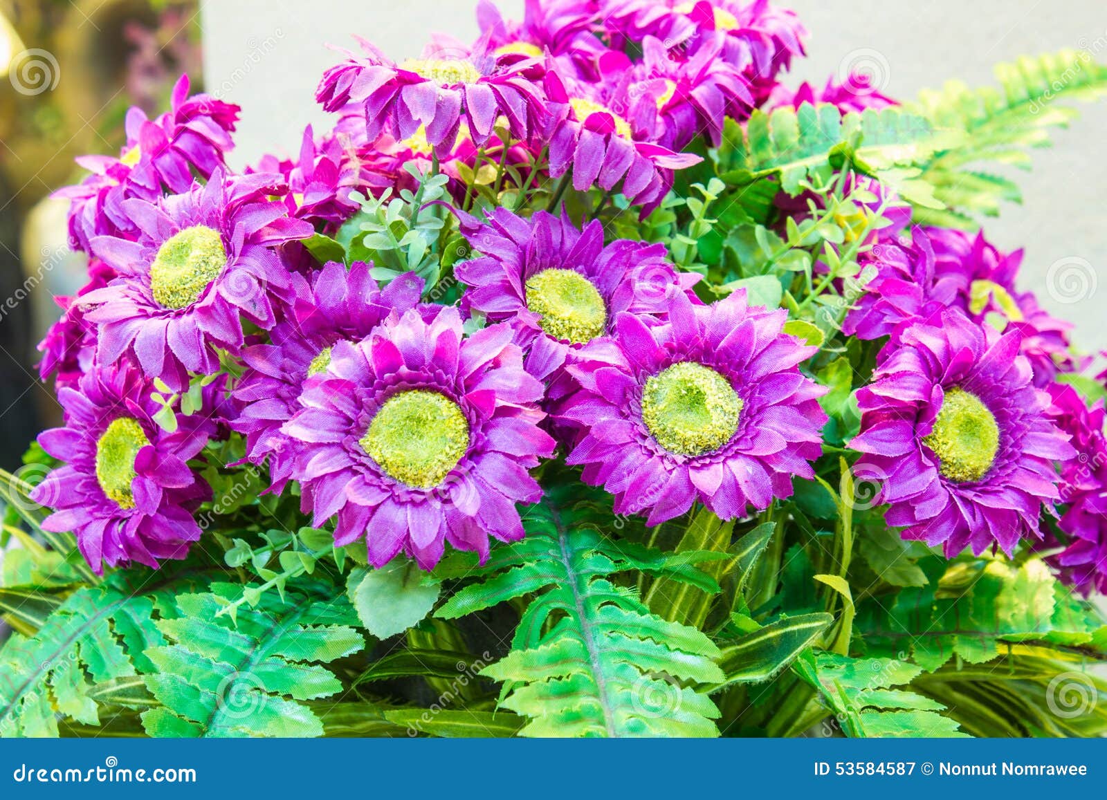 Beautiful plastic flowers. stock image. Image of color - 53584587