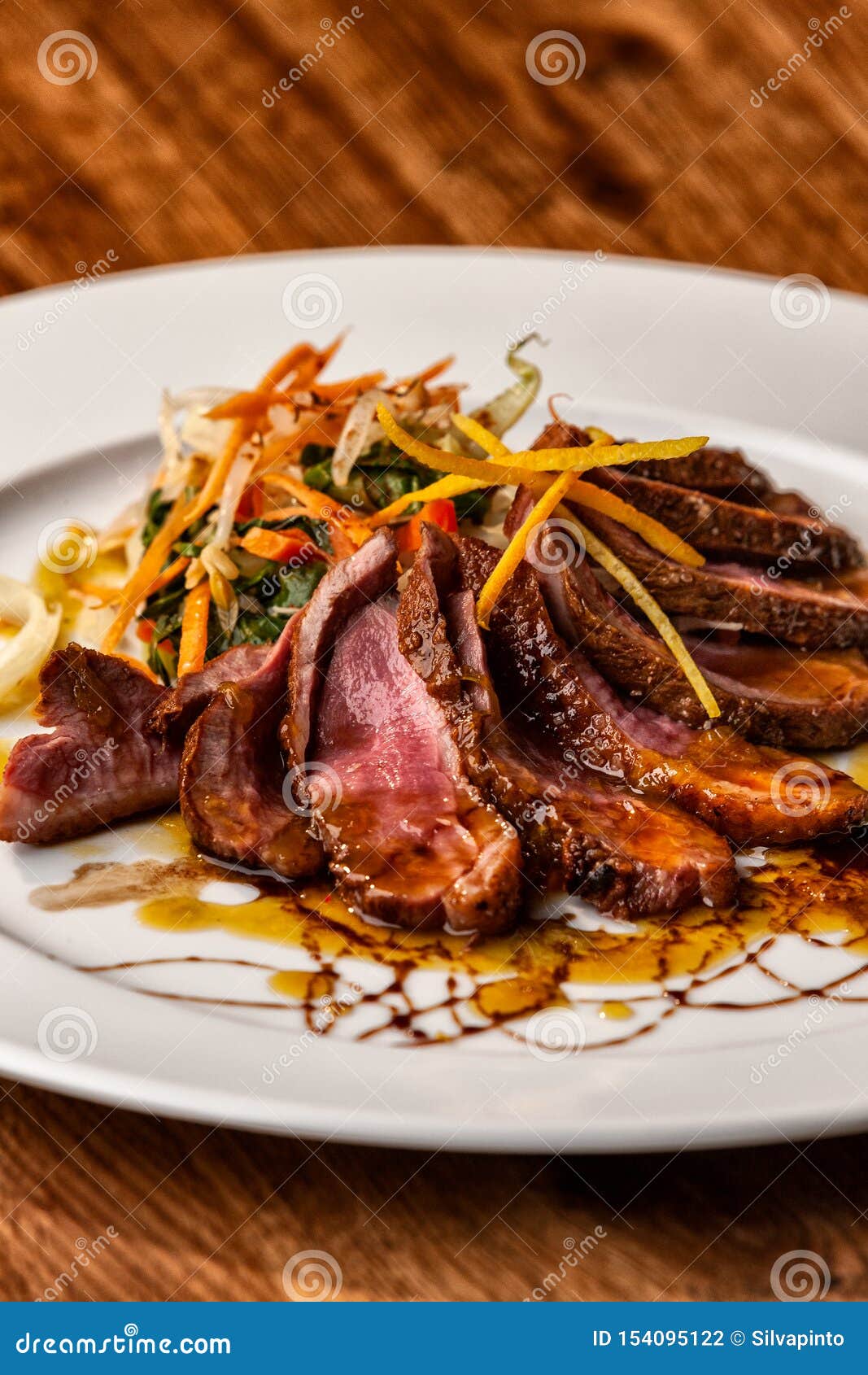 Beautiful Plate of Roast Beef Seen from Above Stock Photo - Image of ...
